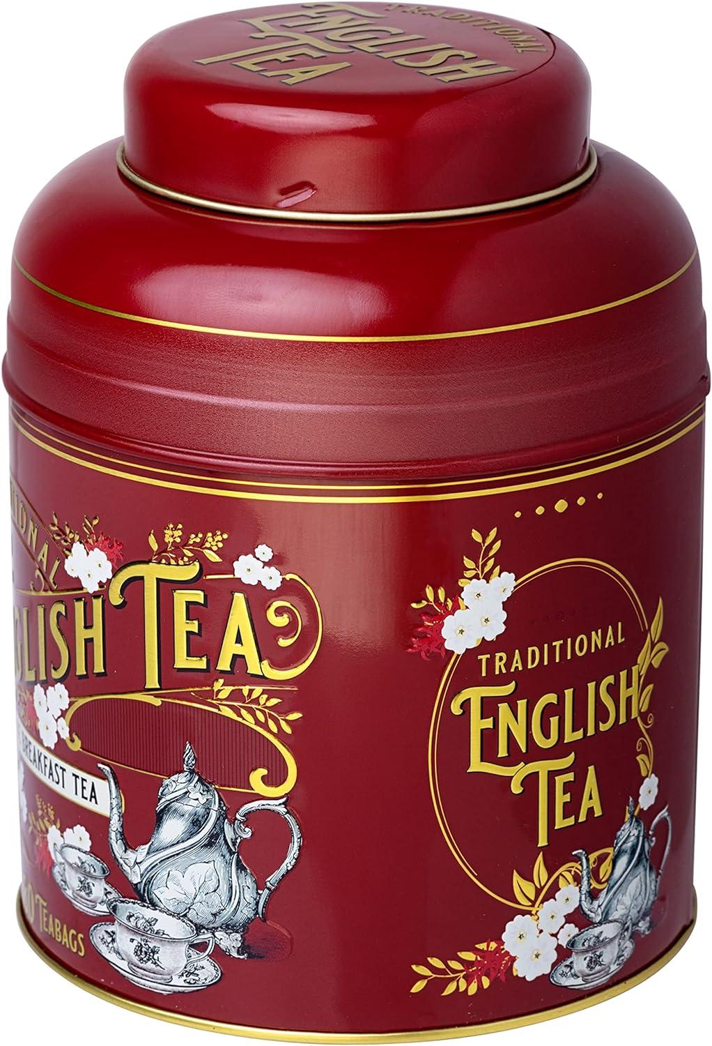 New English Teas Vintage Victorian Dark Red Tea Caddy - 80 English ...