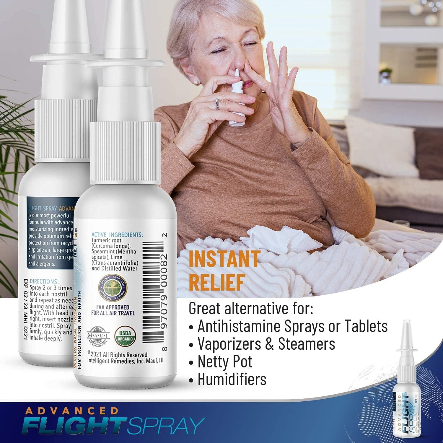 Flight Spray Advanced Nasal Nose Spray - Hydration & Air Humidifier ...