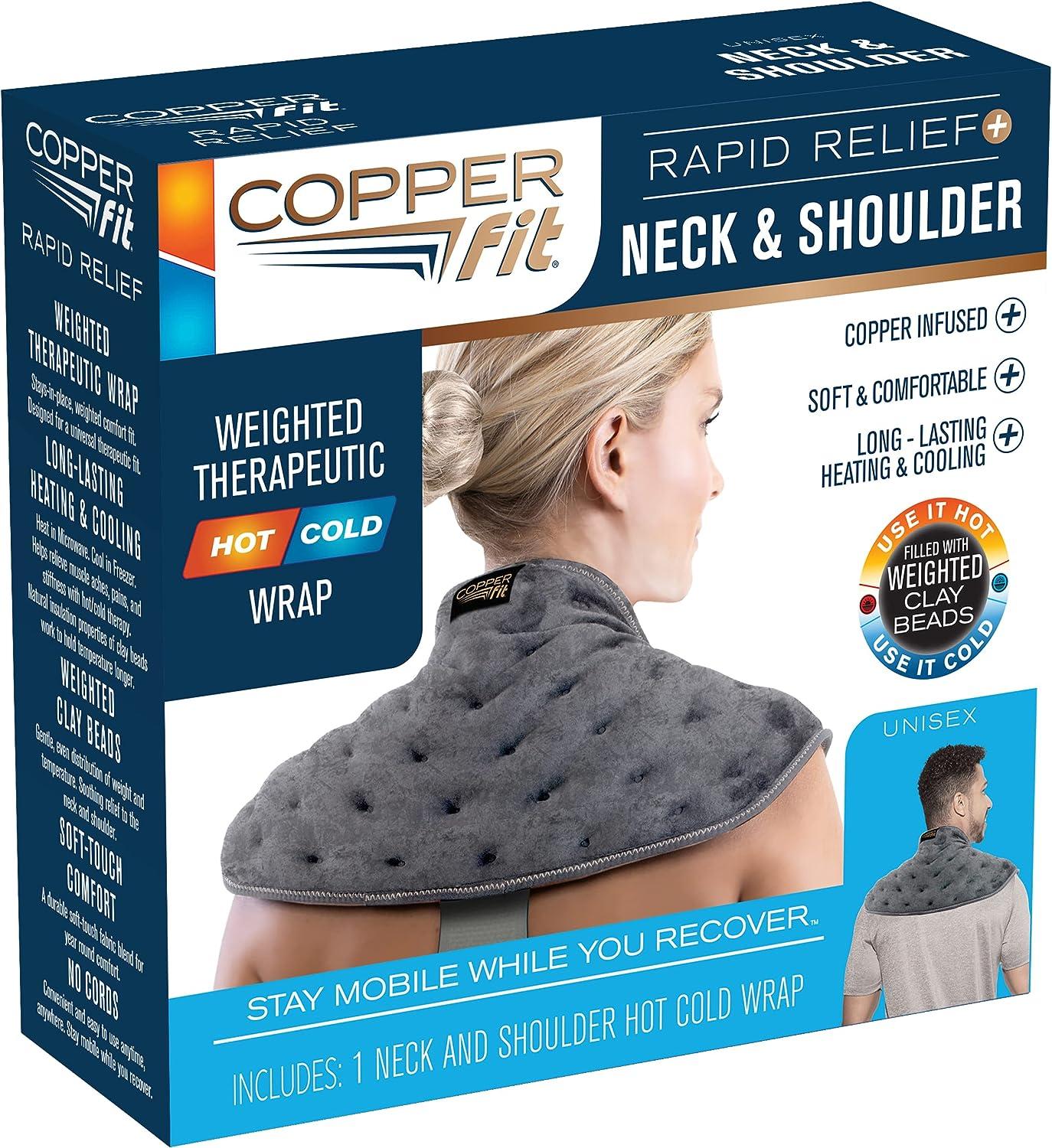 Copper Fit Rapid Relief Neck & Shoulder Wrap - Grey | Soothing Pain ...