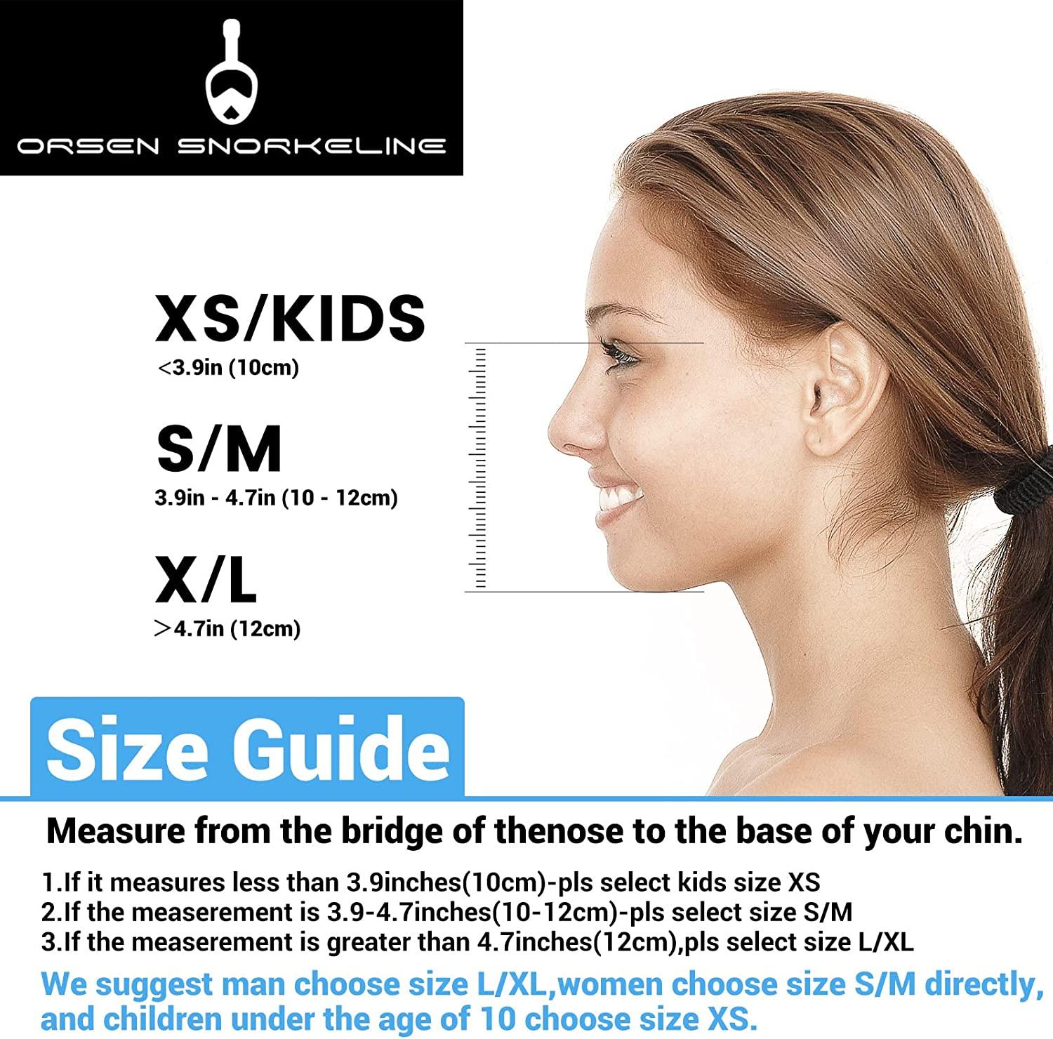 ORSEN Full Face Snorkel Mask - Anti-Fog 180 Panoramic View with CO ...