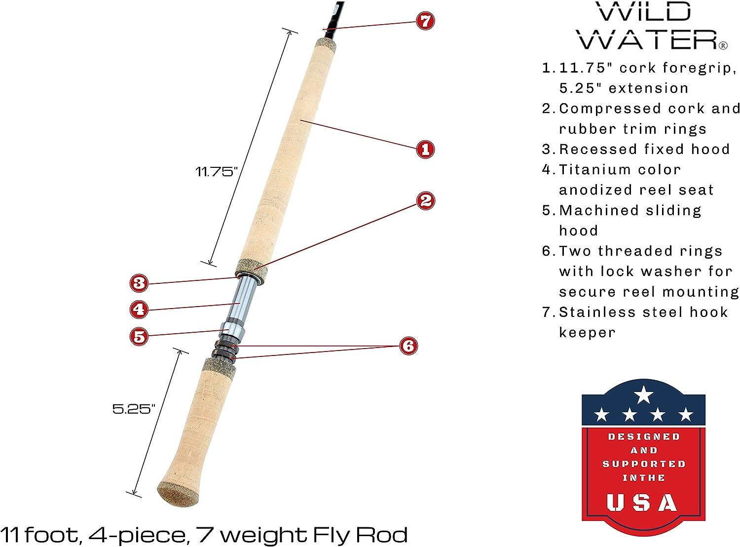 Wild Water Fly Fishing 11ft 4-Piece 7-Weight Switch Rod Combo for ...