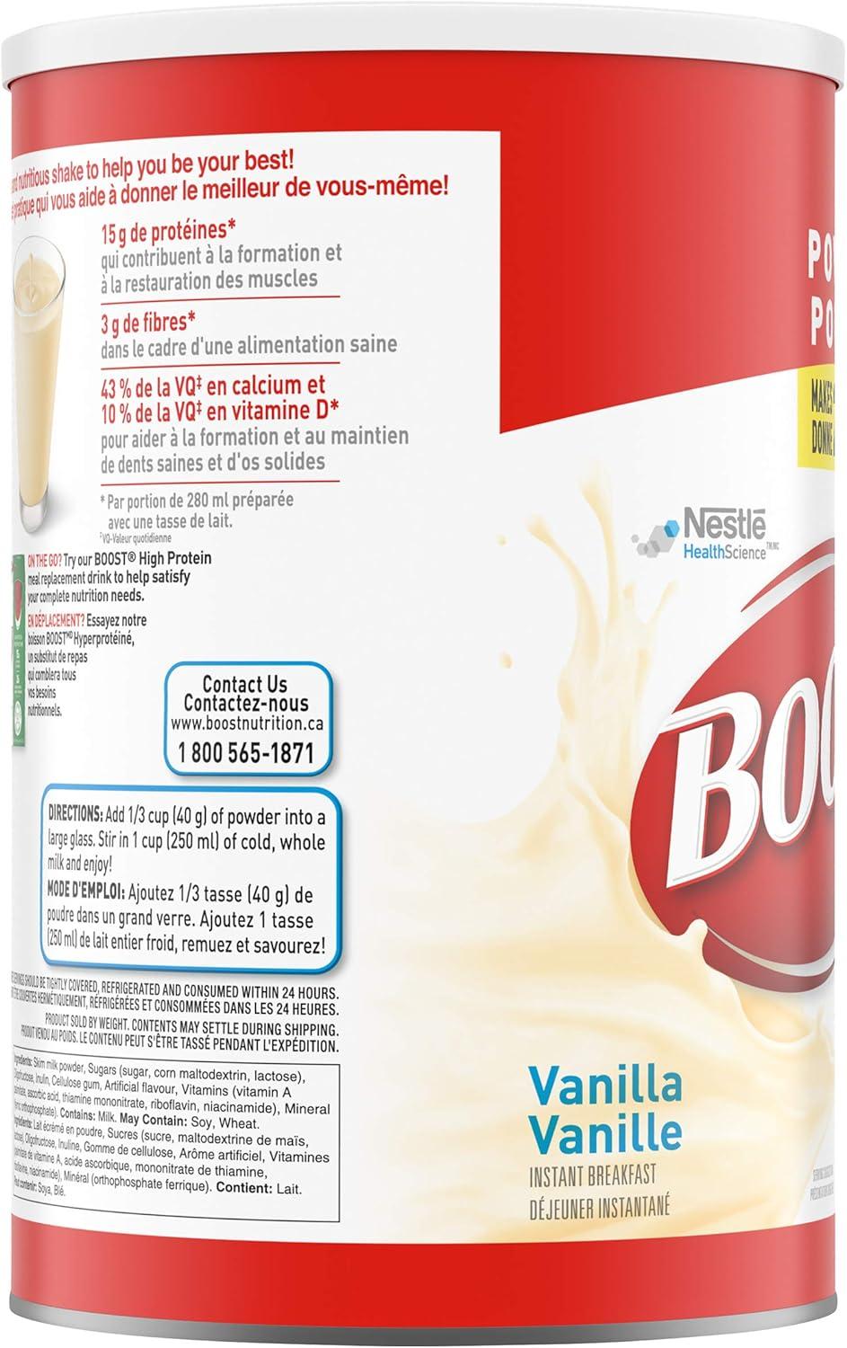 Boost Powder- Vanilla Instant Breakfast Drink Mix 880 g Canister ...