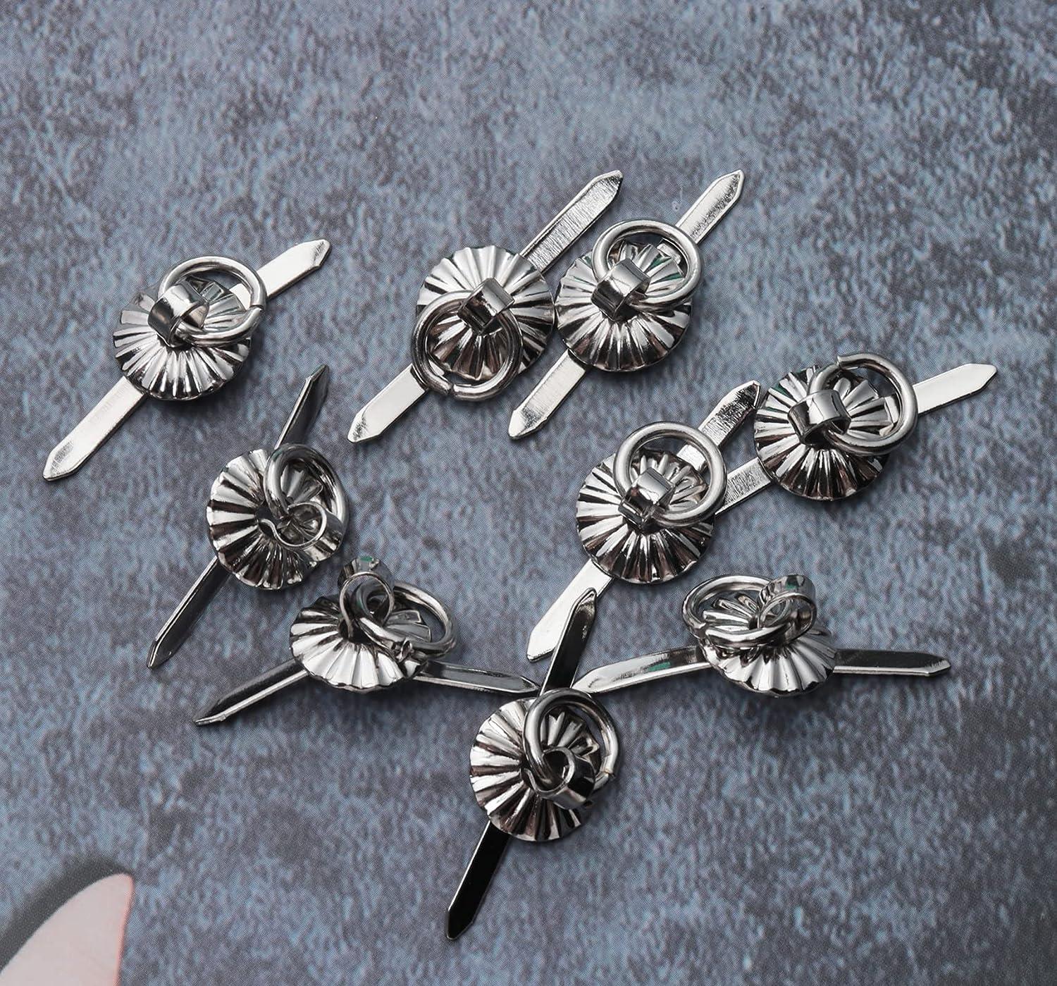 Ruwado 40 Pcs Brad Fastener with Pull Ring Small Metal Vintage Paper ...