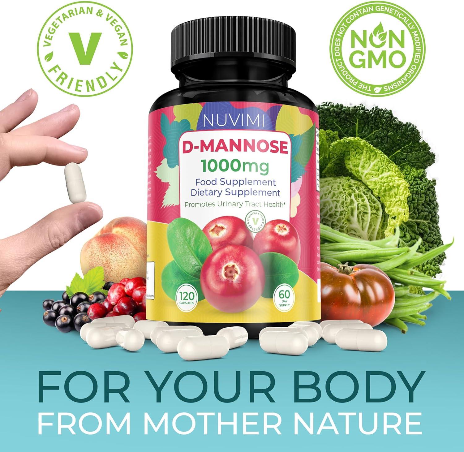 Mannose 1000mg Capsules - UTI Defence & Urinary Tract Health Support by ...