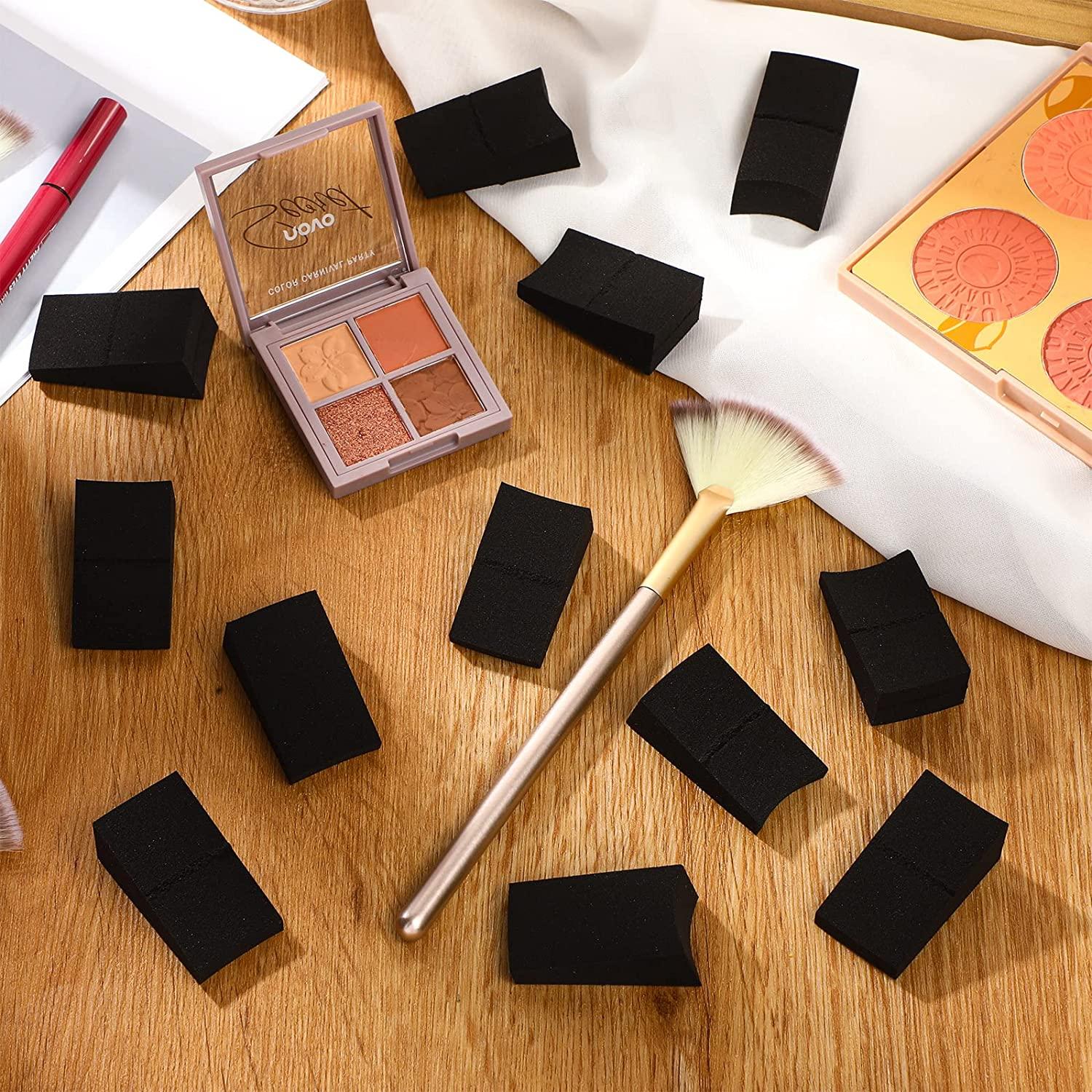 100 Piece Latex Makeup Foam Wedges Cosmetic Sponges - Purple & Black ...