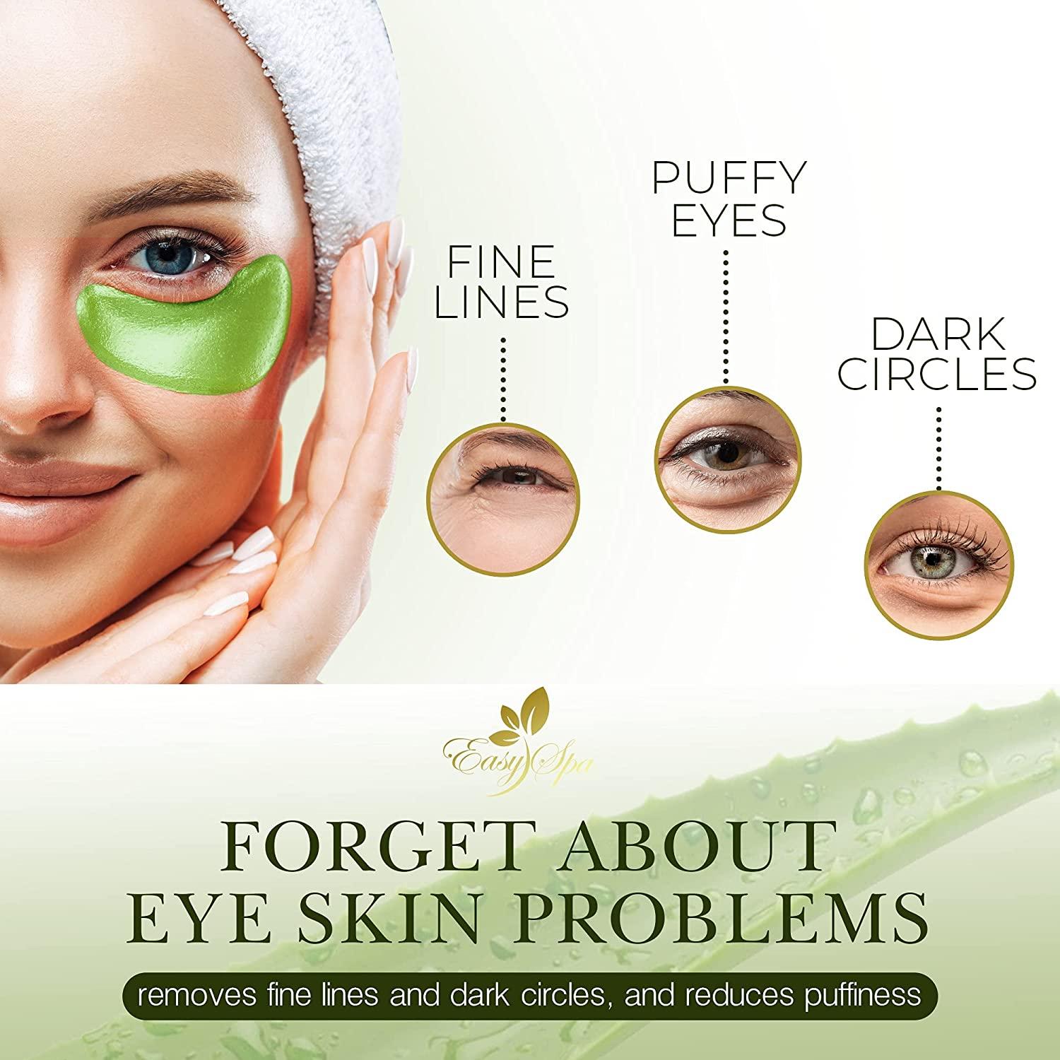 Aloe Vera Gel Eye Mask - 20 Pairs Hydrogel Eye Patches for Puffy Eyes & Dark Circles - Under Eye ...