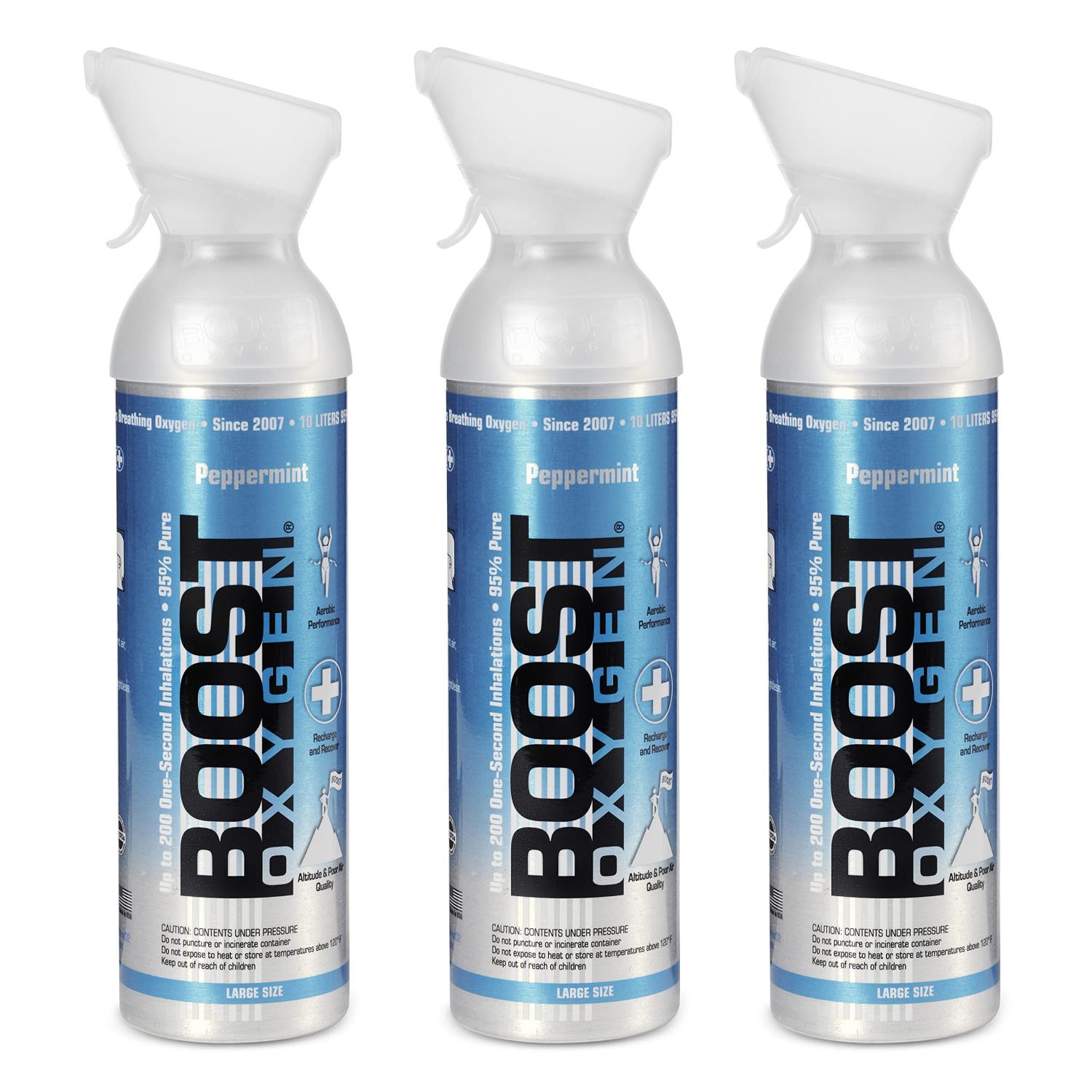 Boost Oxygen 10-Liter Natural Inhaler Canister 3-Pack - Peppermint ...