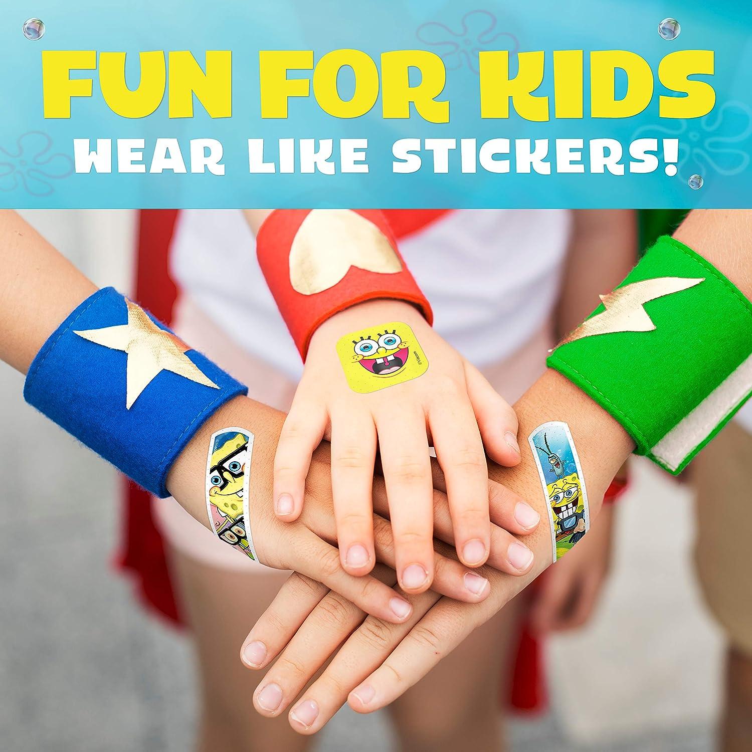 Spongebob Kids Bandages 100 ct | Adhesive Antibacterial Bandages for ...