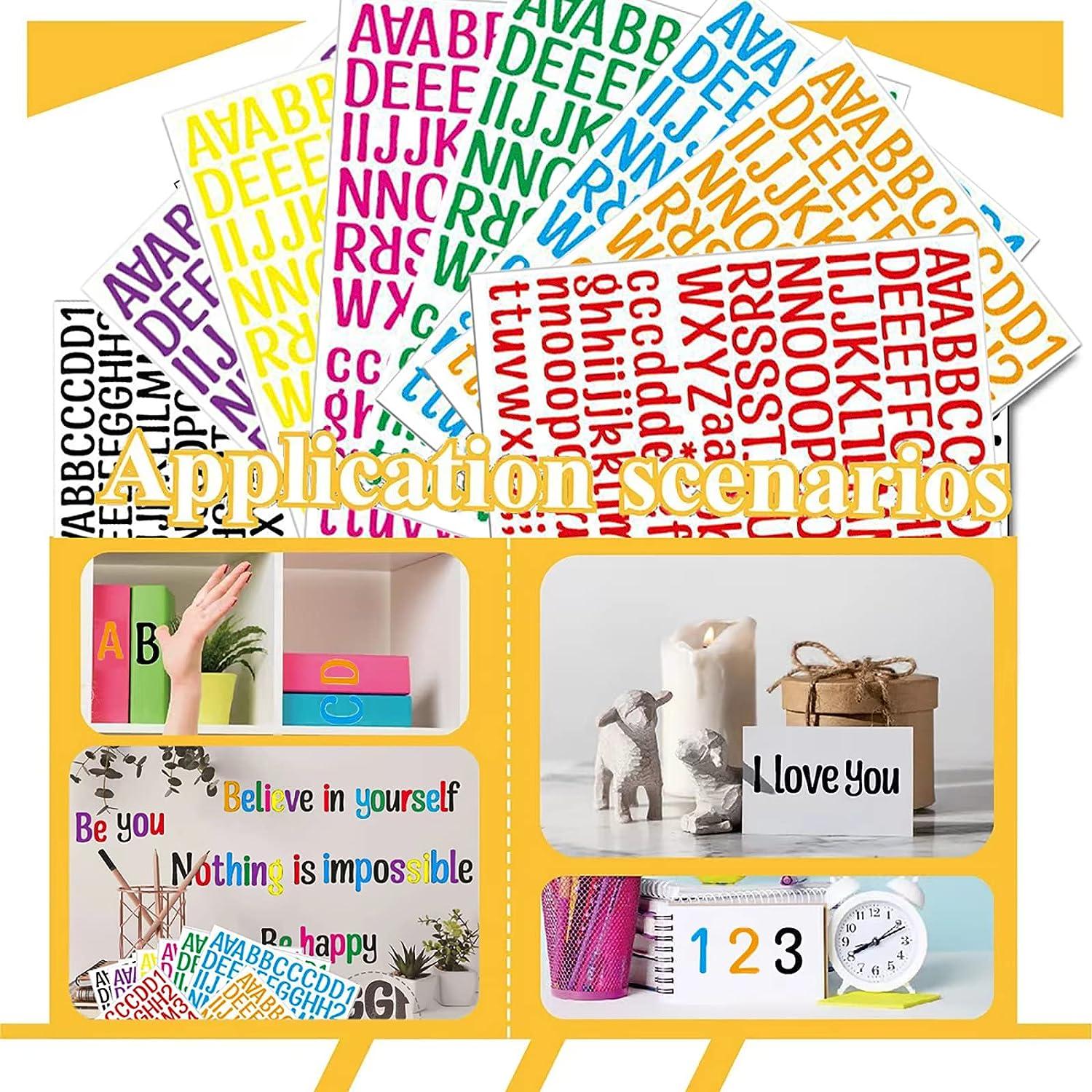 8 Sheets Letter Stickers 1008 Alphabet Stickers 1 inch Vinyl Self ...