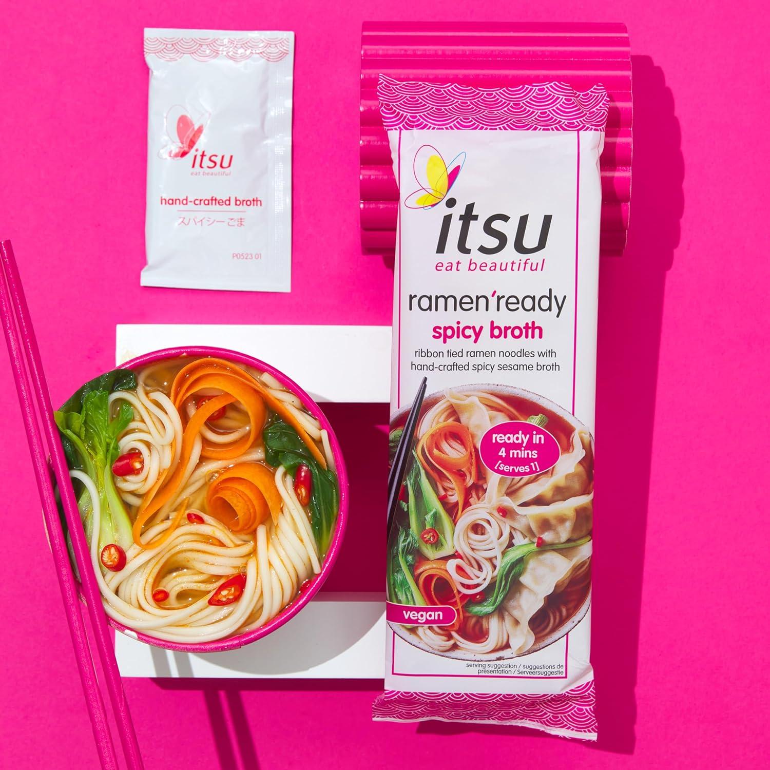 itsu ramen ready spicy broth - ribbon tied ramen noodles multipack with ...