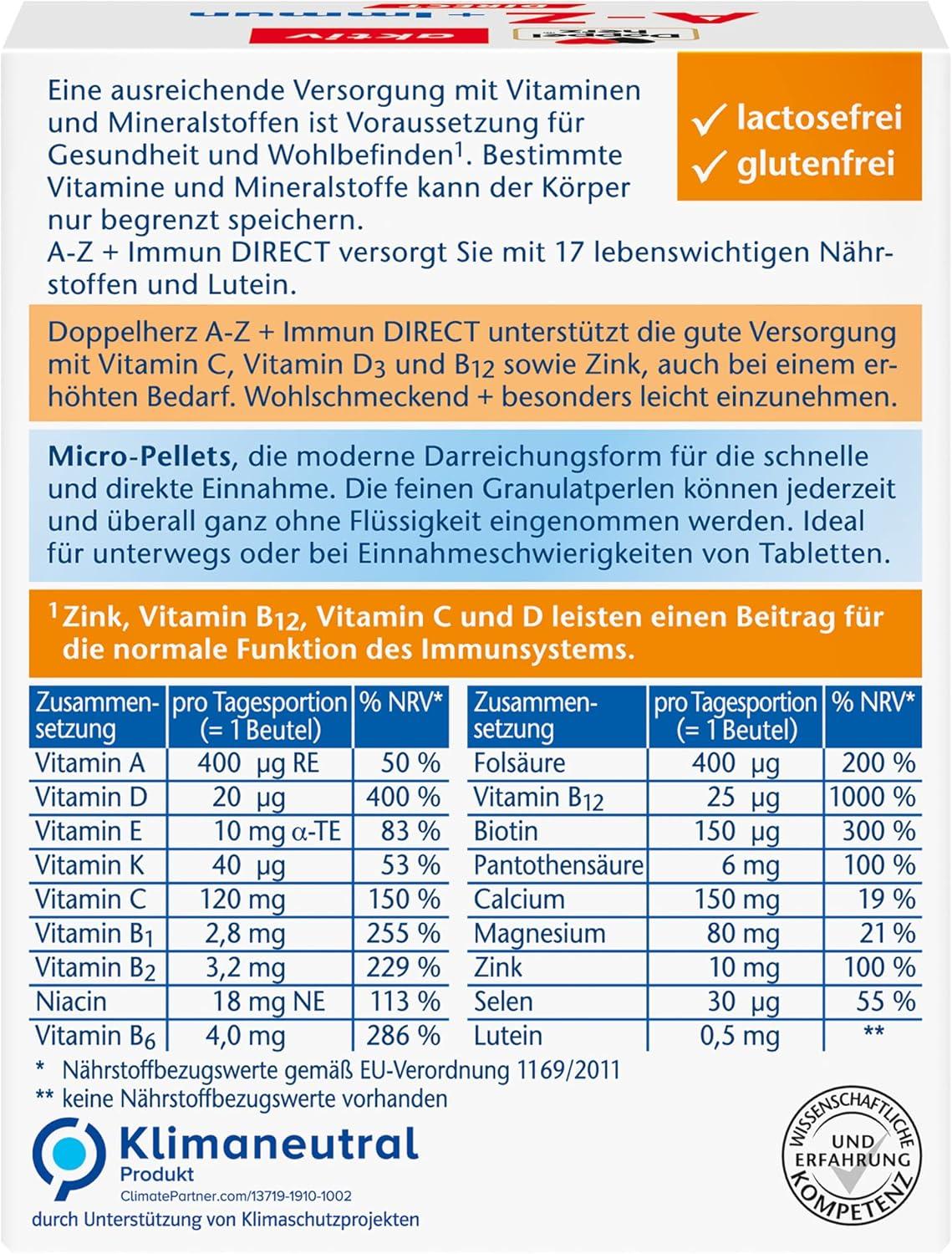 Double Heart A-Z + Immune Direct Zinc Vitamin B12 C & D for Immune ...