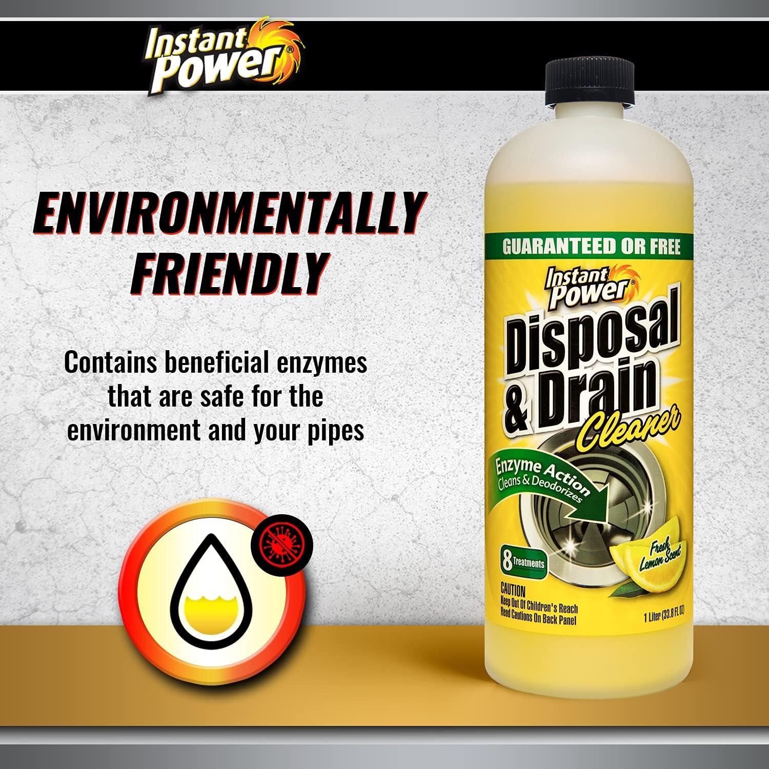 Instant Power Disposal & Drain Cleaner - Liquid Enzyme Clog Remover ...