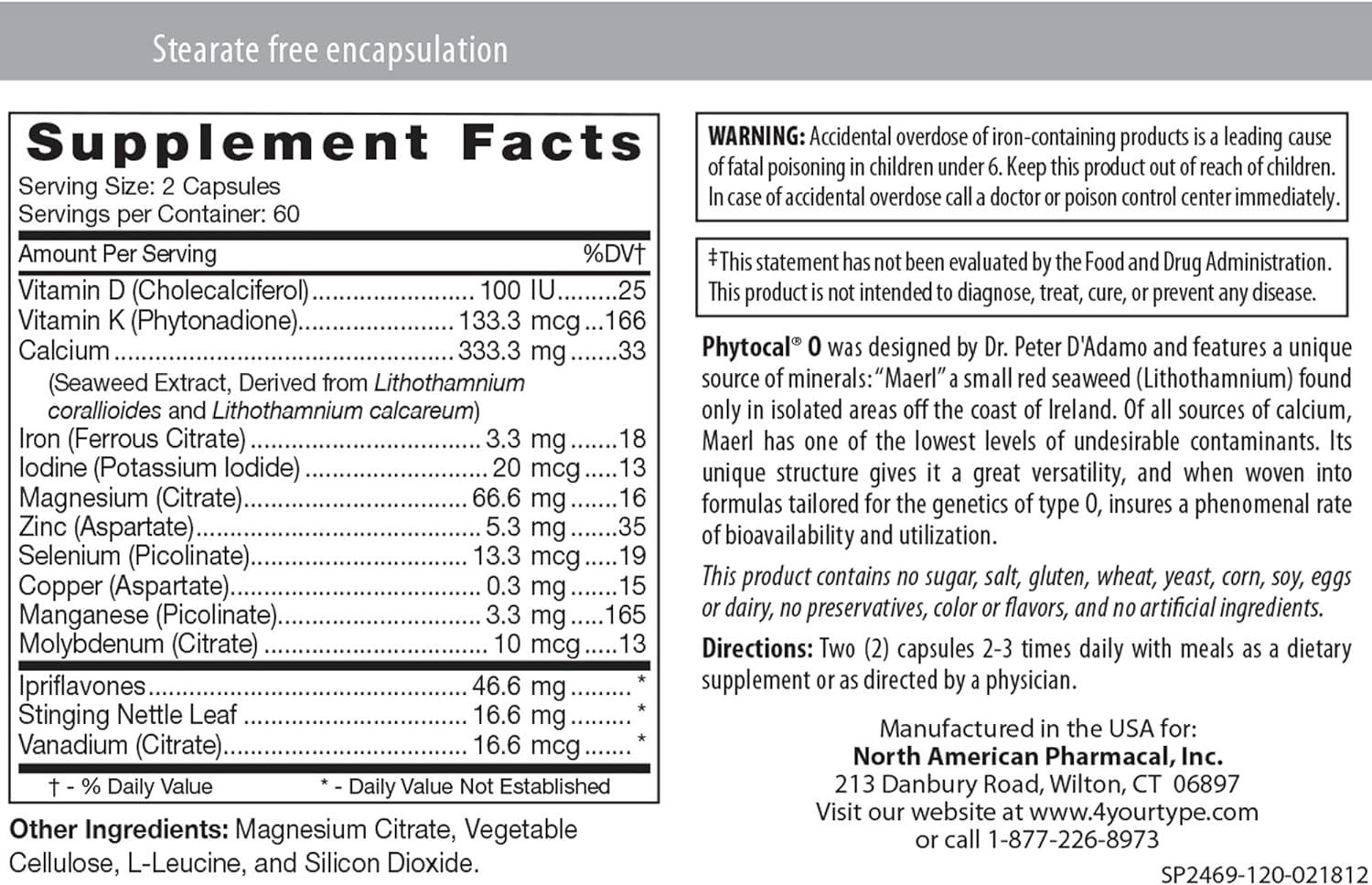 Phytocal Mineral Formula (Type O) 120 Capsules - 2 Pack | Essential ...