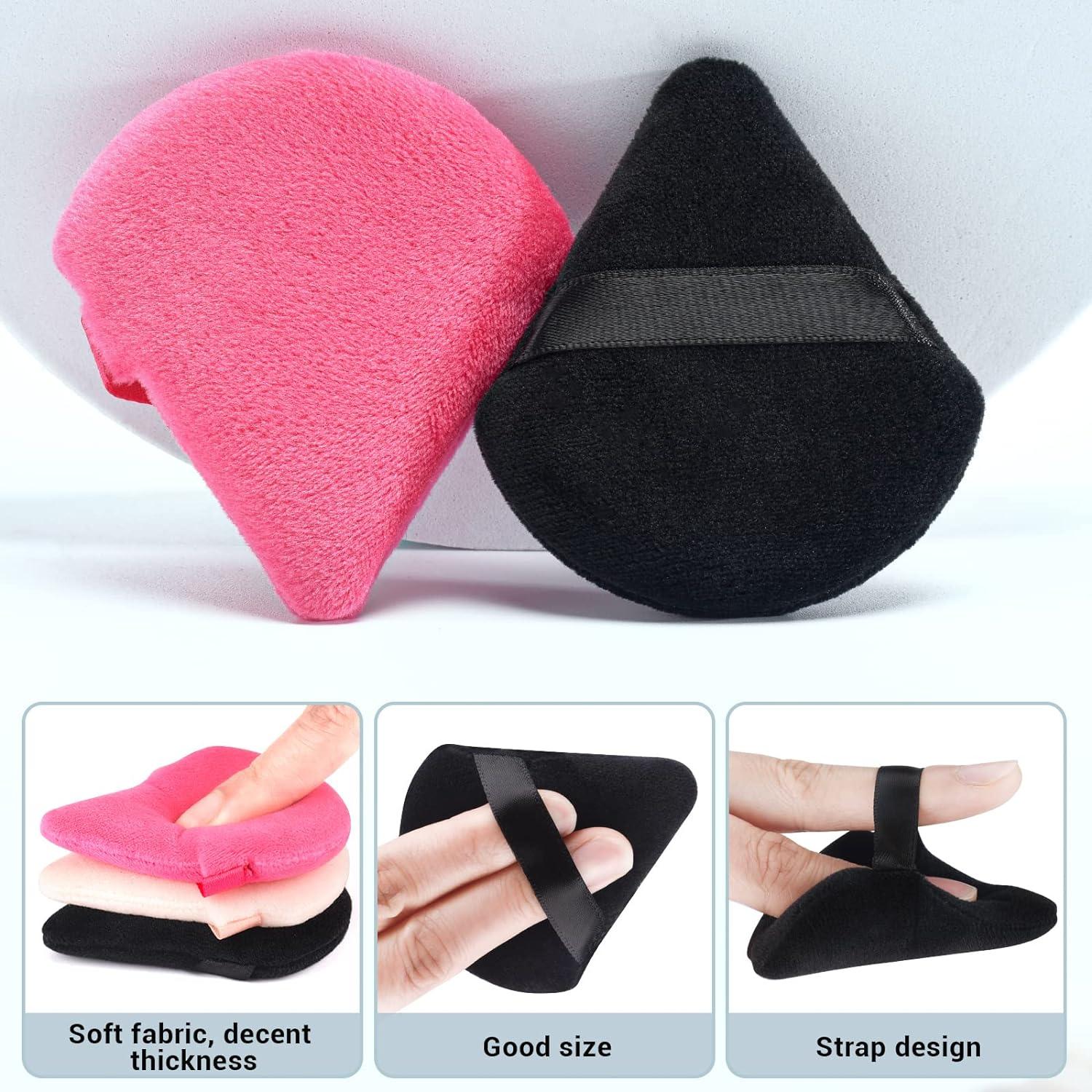 HEYMKGO Velvet Triangle Powder Puffs - 4 Pcs Dual-Use Makeup Puff Set ...