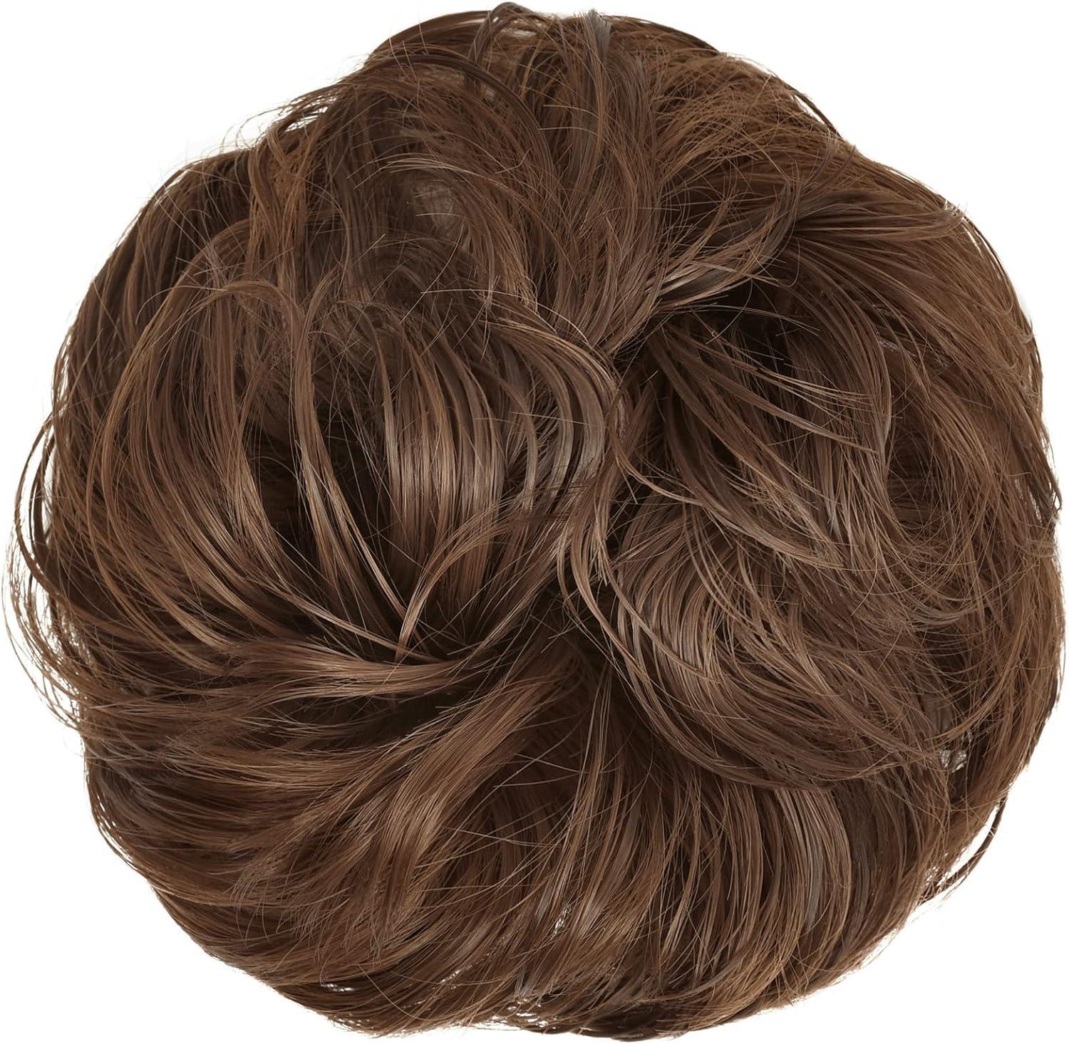 Yamel Chocolate Brown Messy Bun Scrunchie | Women's Curly Hair Bun ...