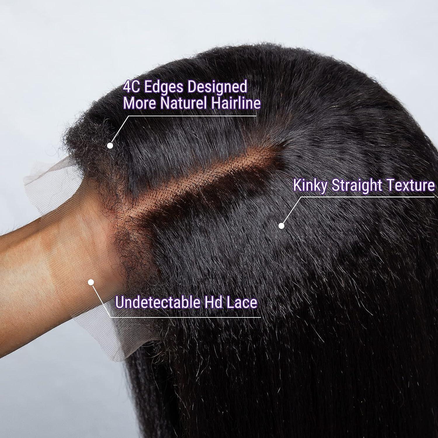 LUVME HAIR 4C Kinky Edges Lace Front Bob Wig 10 Inch - Short Human Hair ...