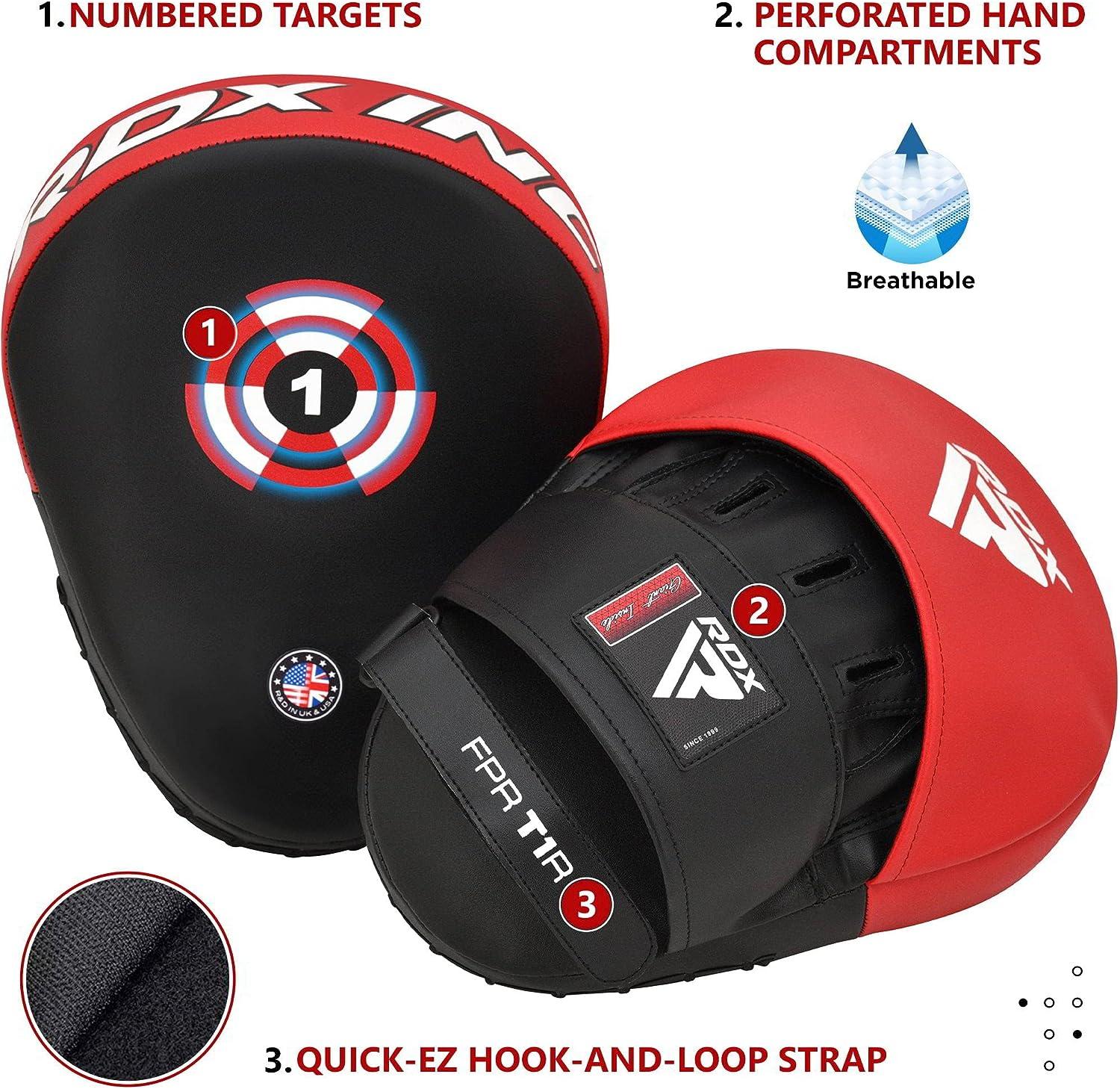 RDX Boxing Pads Focus Mitts - Maya Hide Leather Curved Hand Targets for ...