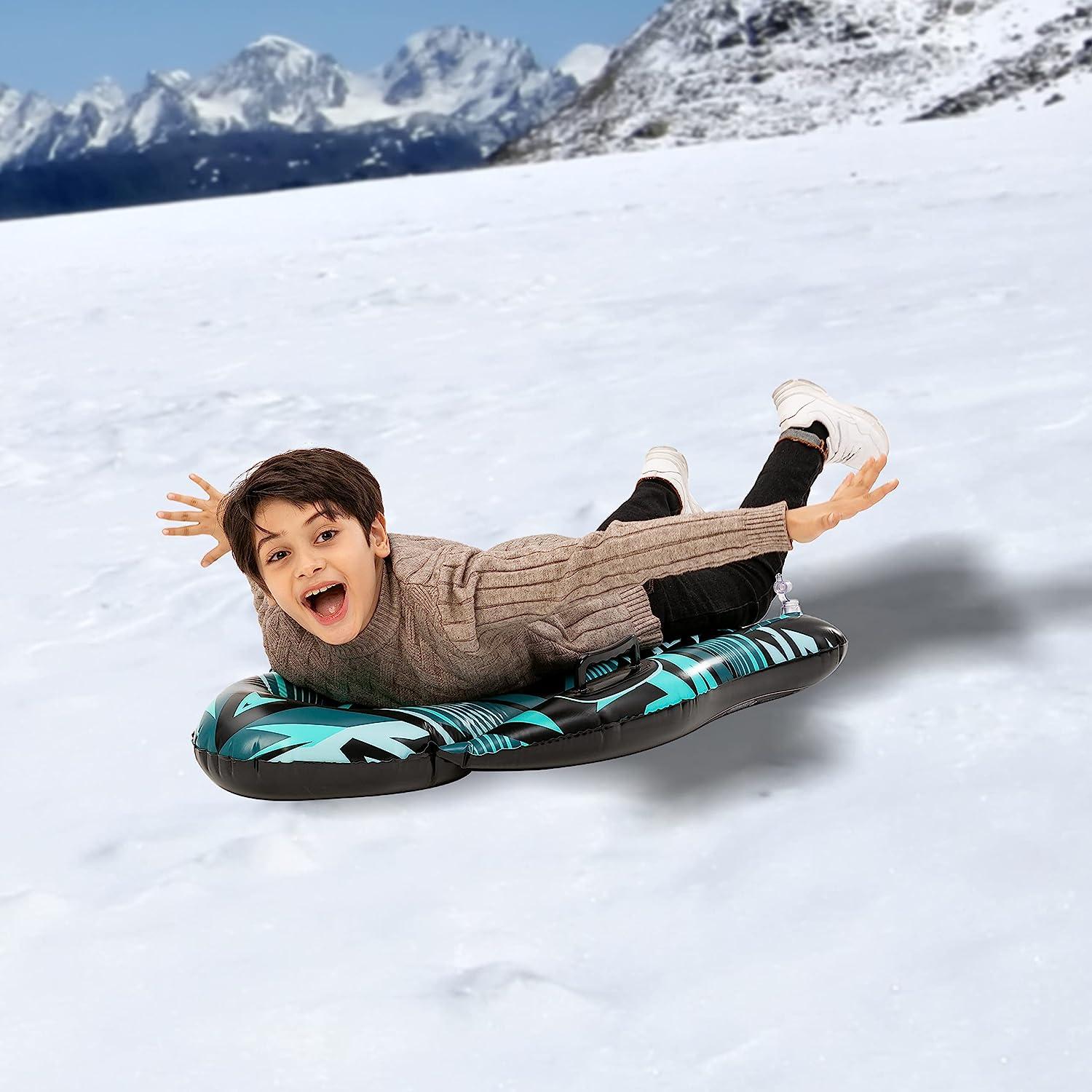 Inflatable Snow Sleds Set for Family Fun | Heavy-Duty Snow Tube for ...