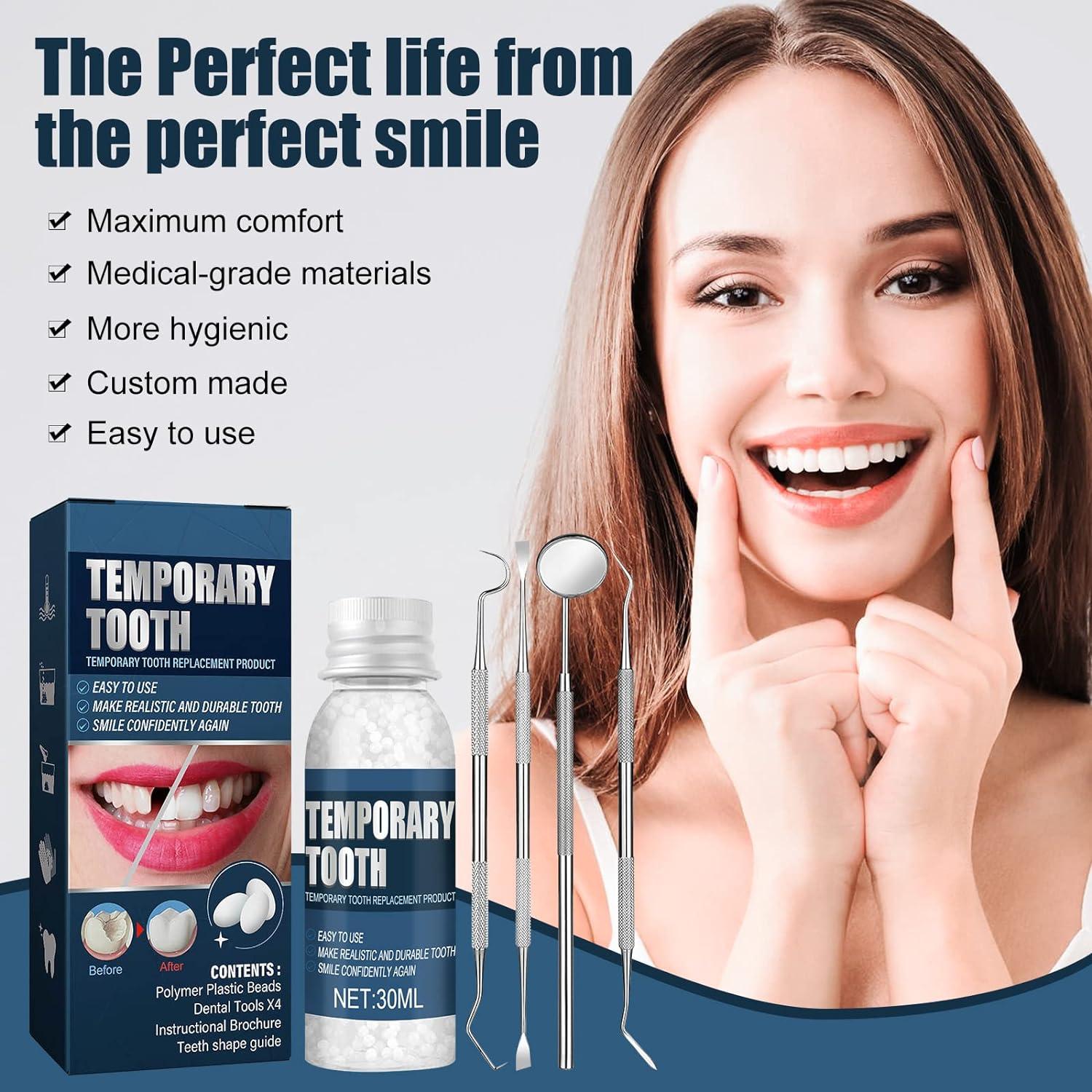 Temporary Tooth Filling Repair Kit with 4 Dental Tools - 30ml White ...