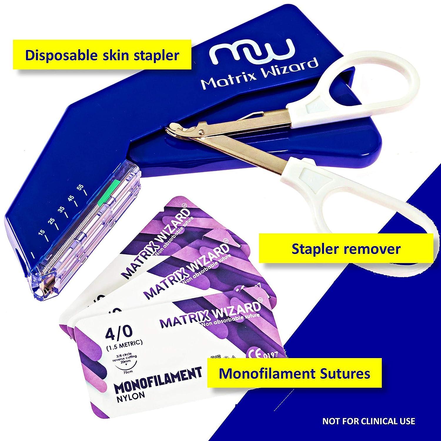 Disposable Skin Stapler with 55 Preloaded Wires Plus Stapler Remover ...