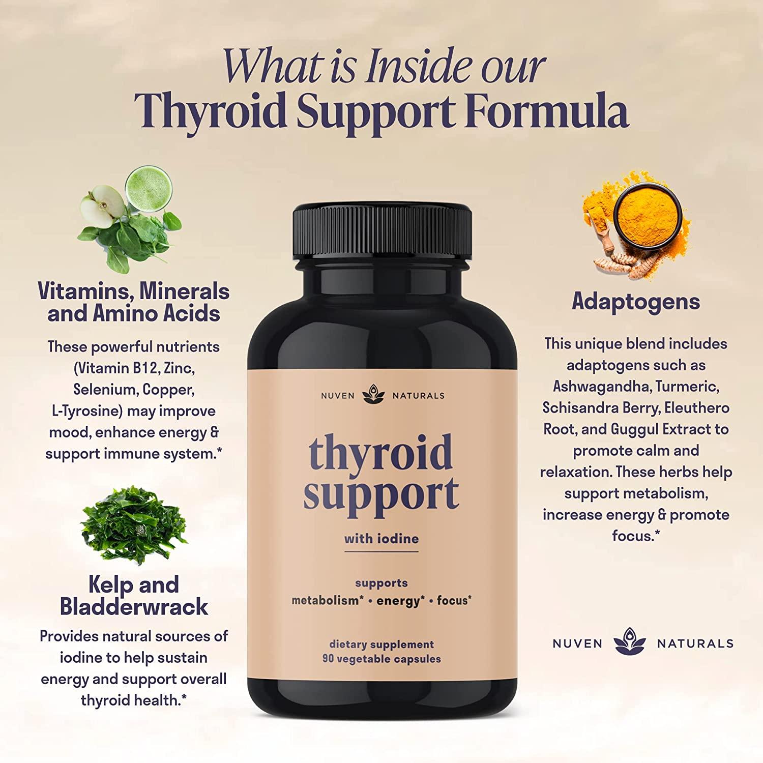 Plant Based Thyroid Support Supplement with Ashwagandha - Energy ...