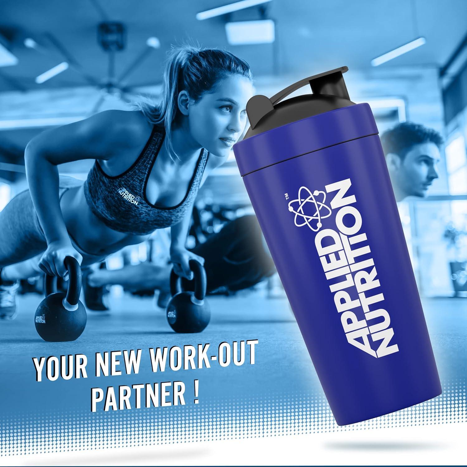 Applied Nutrition Stainless Steel Protein Shaker Bundle - 750ml Metal ...
