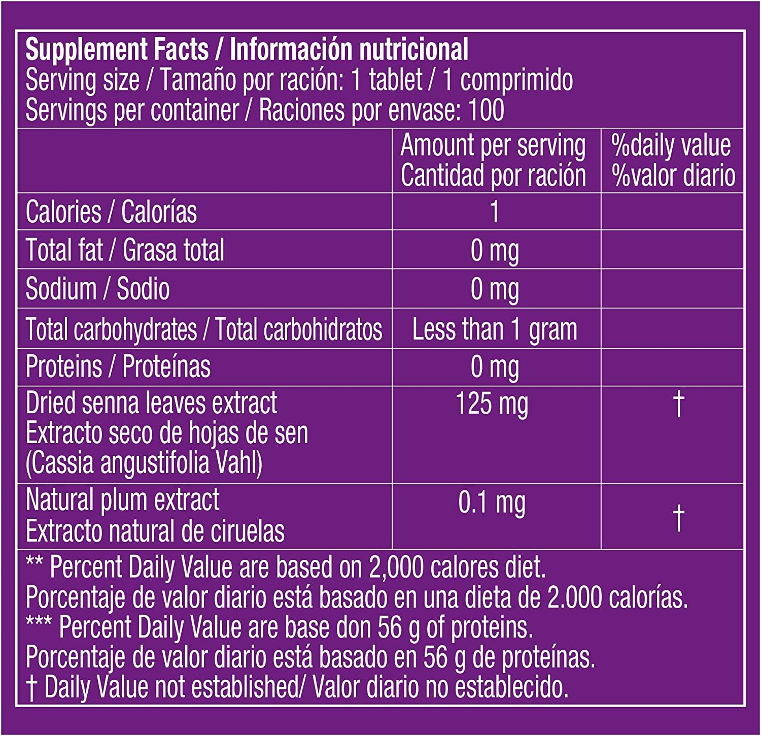 Prunelax Ciruelax Maximum Relief 100 Tablets - Natural Laxative for ...