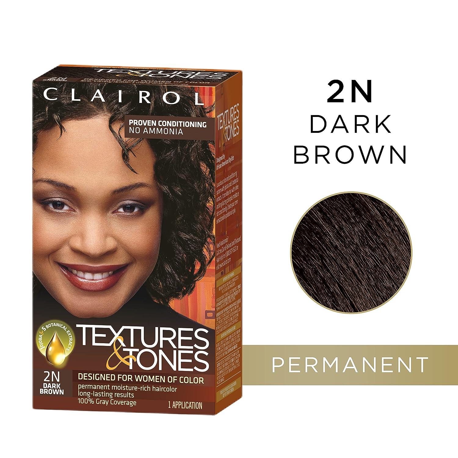 Clairol Professional Texture and Tones 2N Dark Brown Permanent Hair ...
