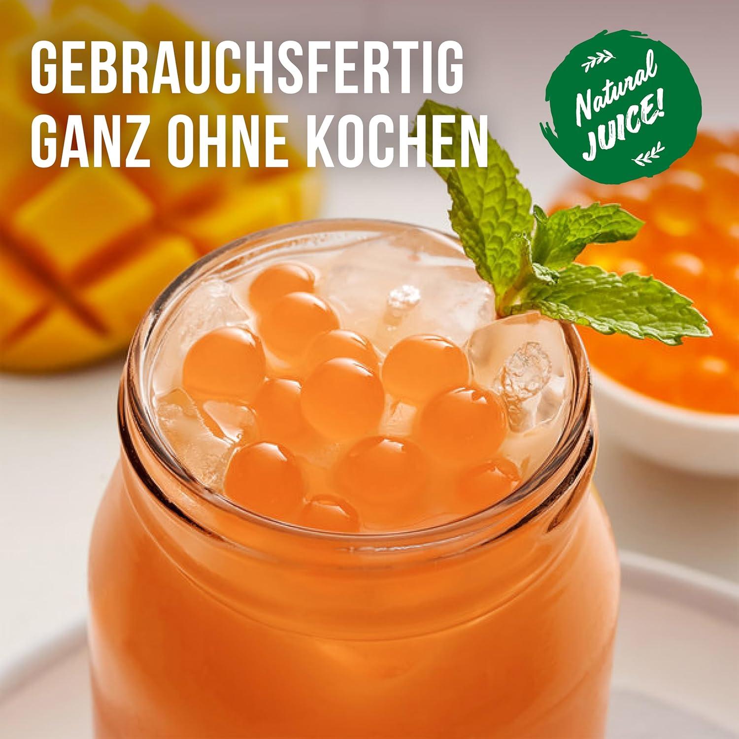 Inspire Food Mango Bubble Tea Pearls - Vegan & Gluten-Free Popping Boba ...