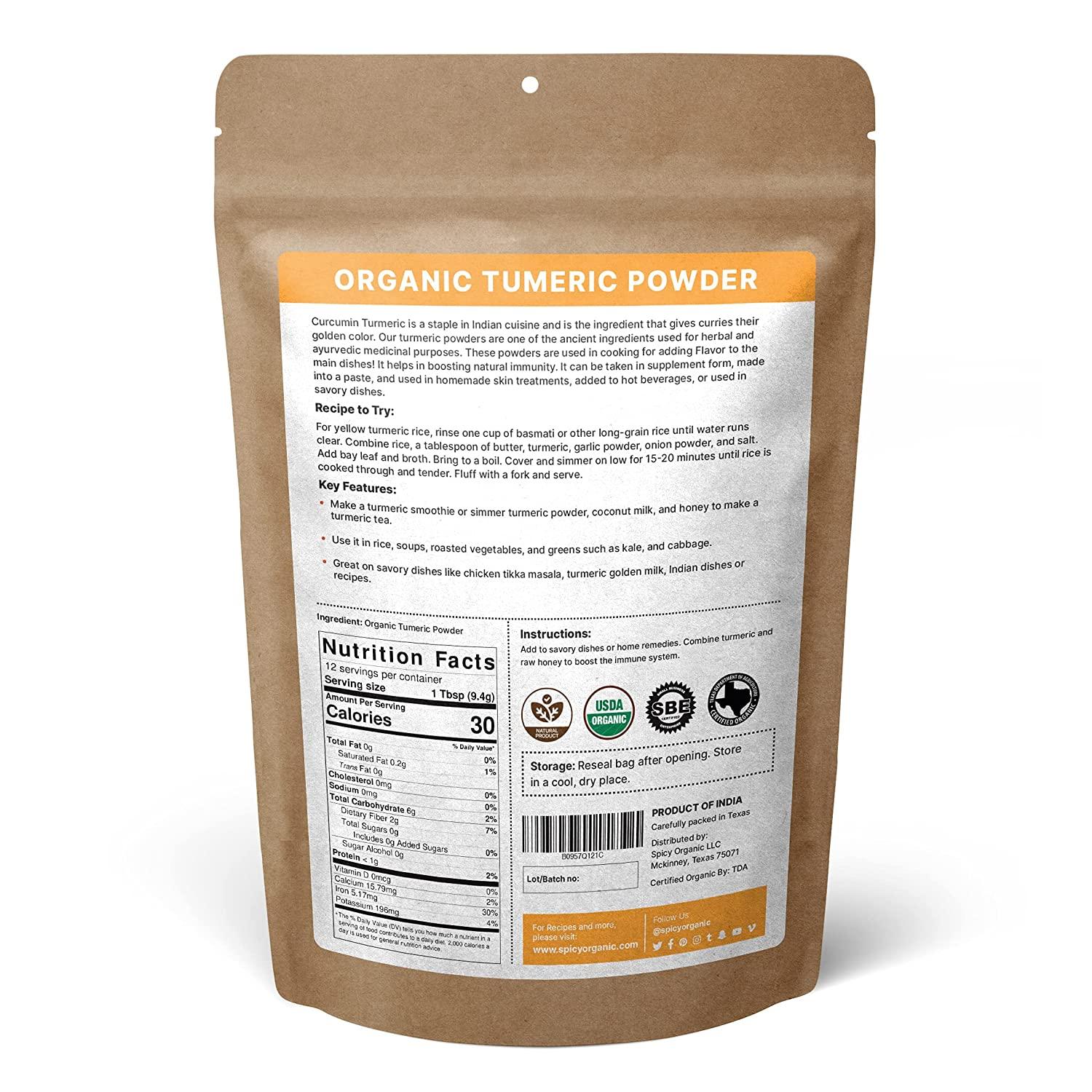 Organic Turmeric Root Powder - USDA Certified, Non-GMO Curcumin Powder ...