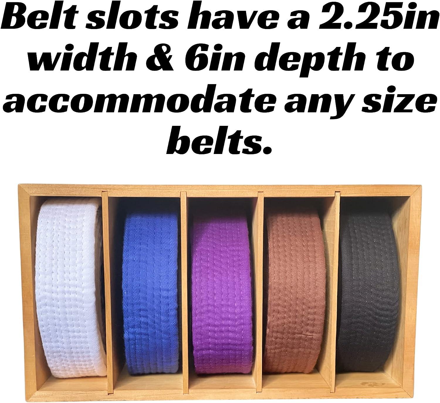 Brazilian Jiu Jitsu Belt Display | Pine Belt Box | BJJ Belt Rack for 5 ...