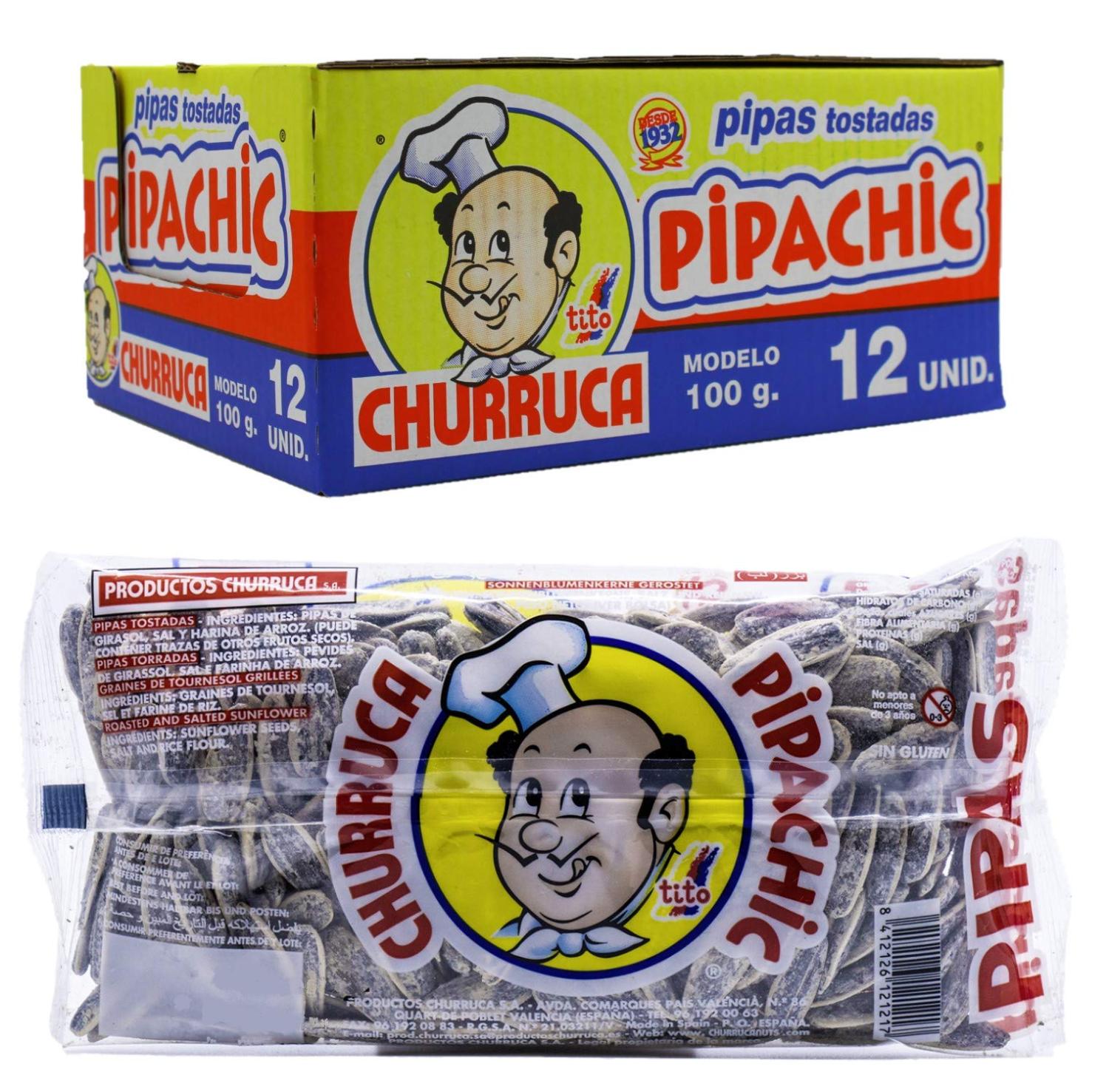 Buy 12 x 100g Pipas Tostadas Pipachic Churruca Roasted Sunflower Seeds ...