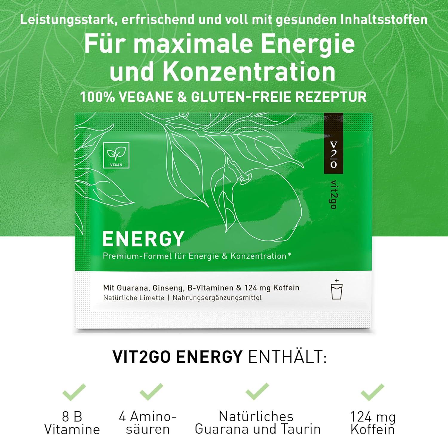 VIT2GO Energy Drink 250g - 25 Portions of Caffeine Guarana & Taurine ...