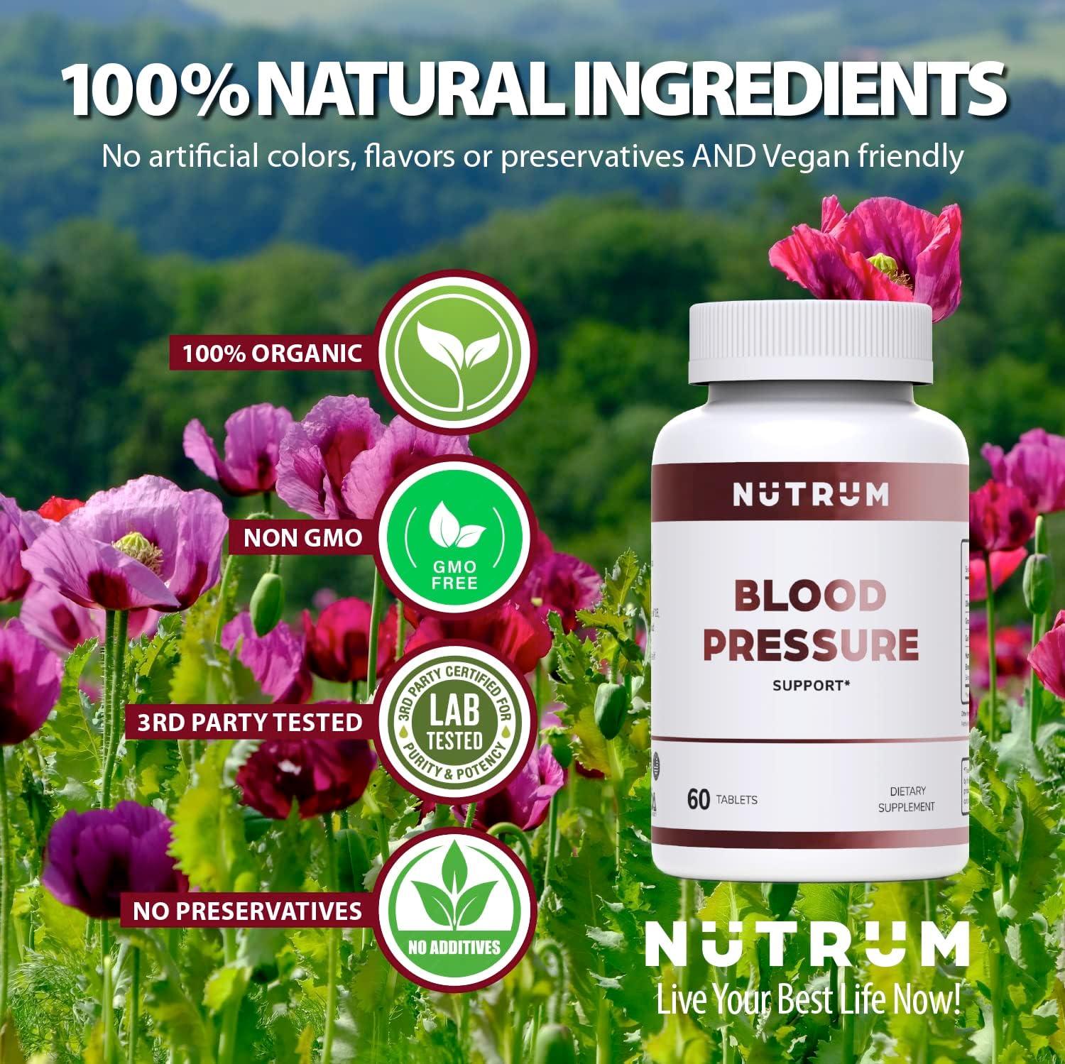 Nutrum Blood Pressure Support Supplement with Hawthorn, Hibiscus, and ...