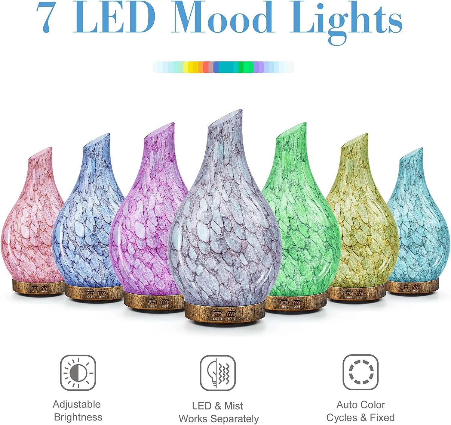 ASAKUKI 150ml Essential Oil Diffuser - Ultrasonic Aromatherapy with ...