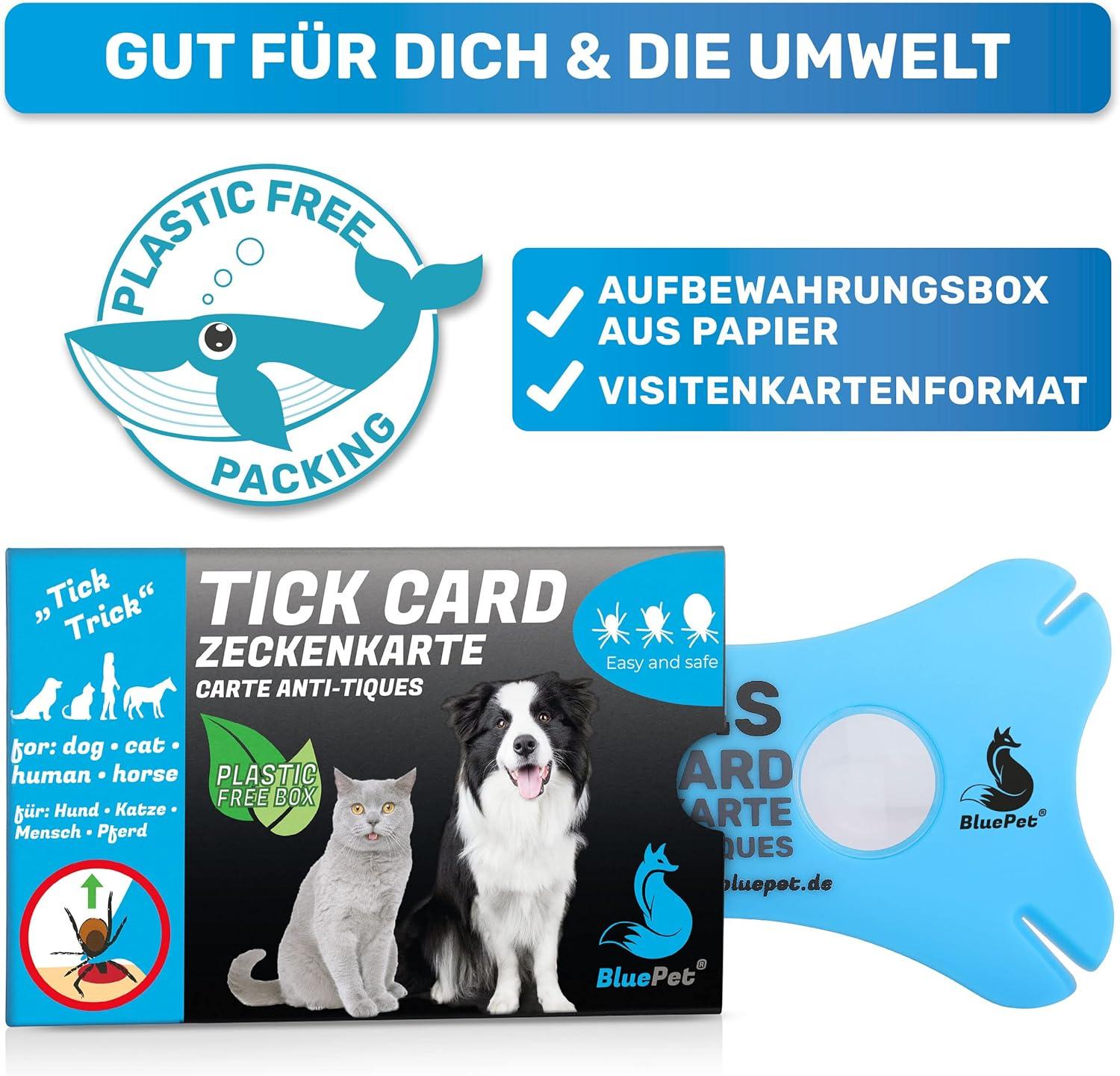 Bluepet Tick Card with Magnifying Glass - Tick Remover for Humans ...