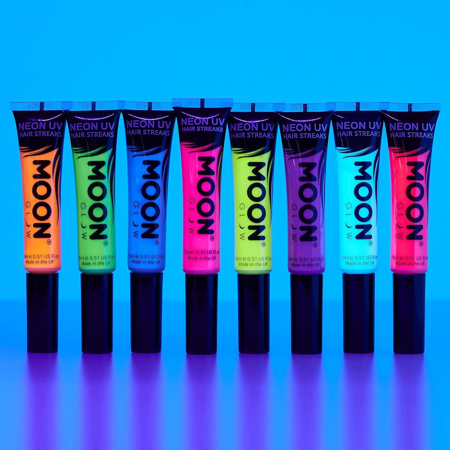 Moon Glow Neon UV Hair Colour Streaks in Intense Yellow - Temporary ...