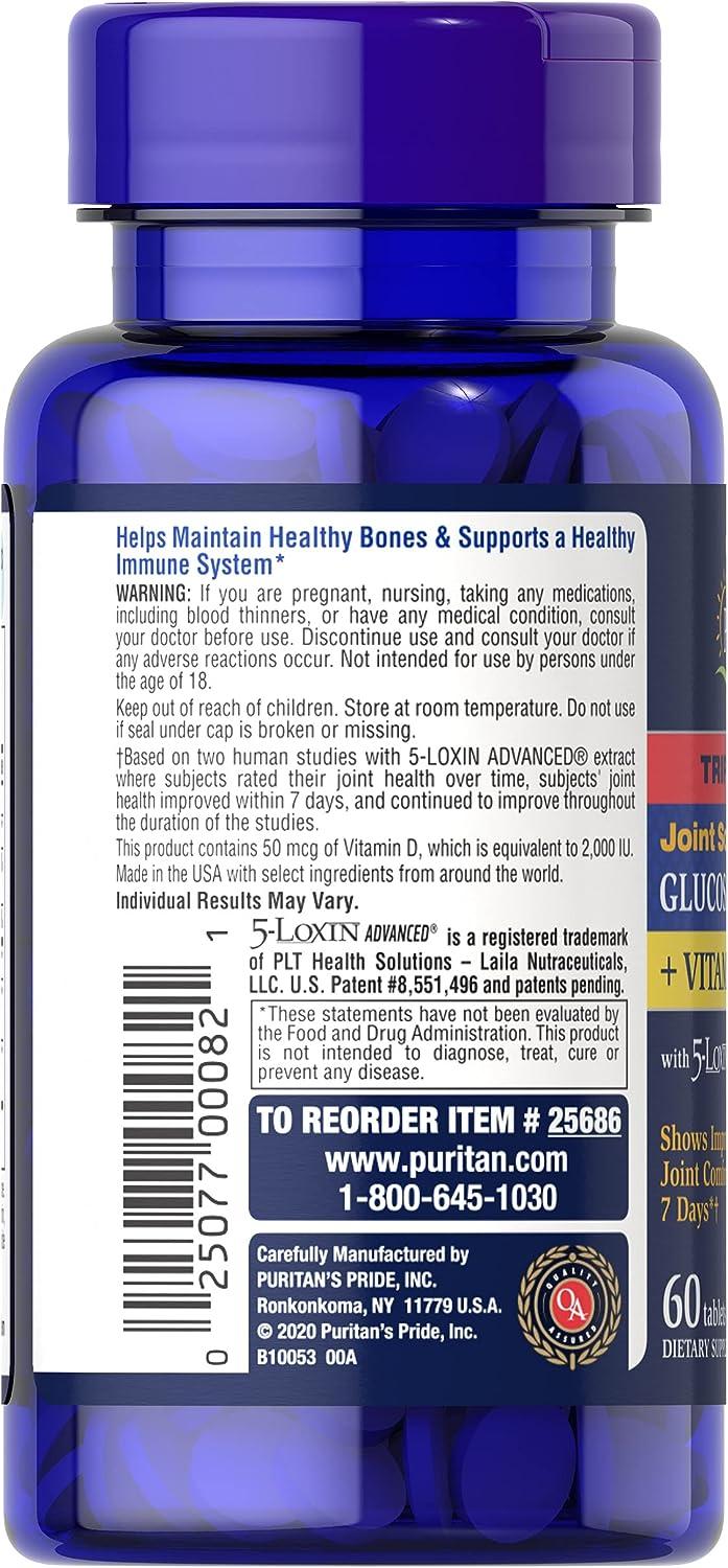 Puritan's Pride Triple Strength Joint Soother with Glucosamine ...