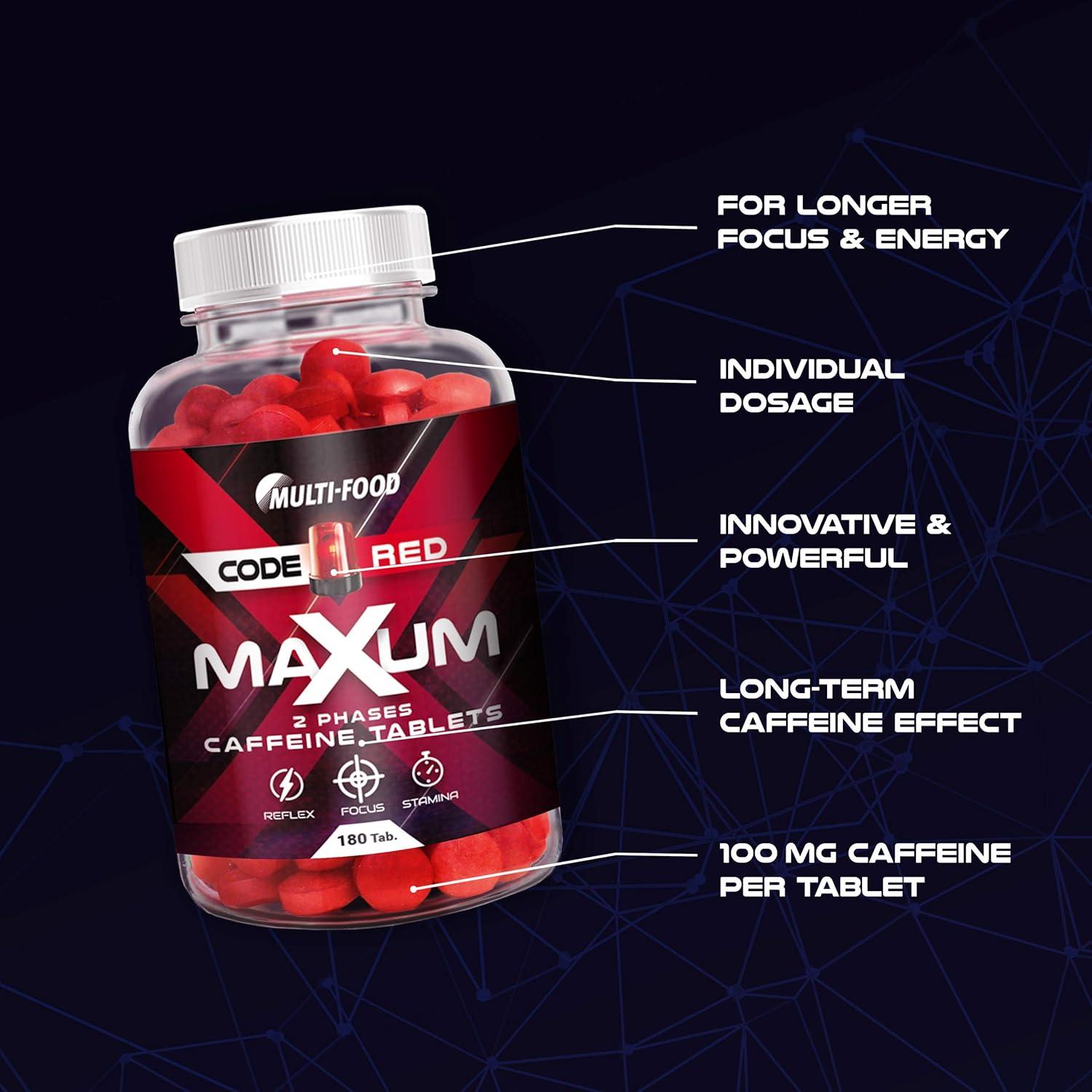 Maxum Caffeine Tablets - Highly Dosed 2-Phase Long-Term Energy Small ...