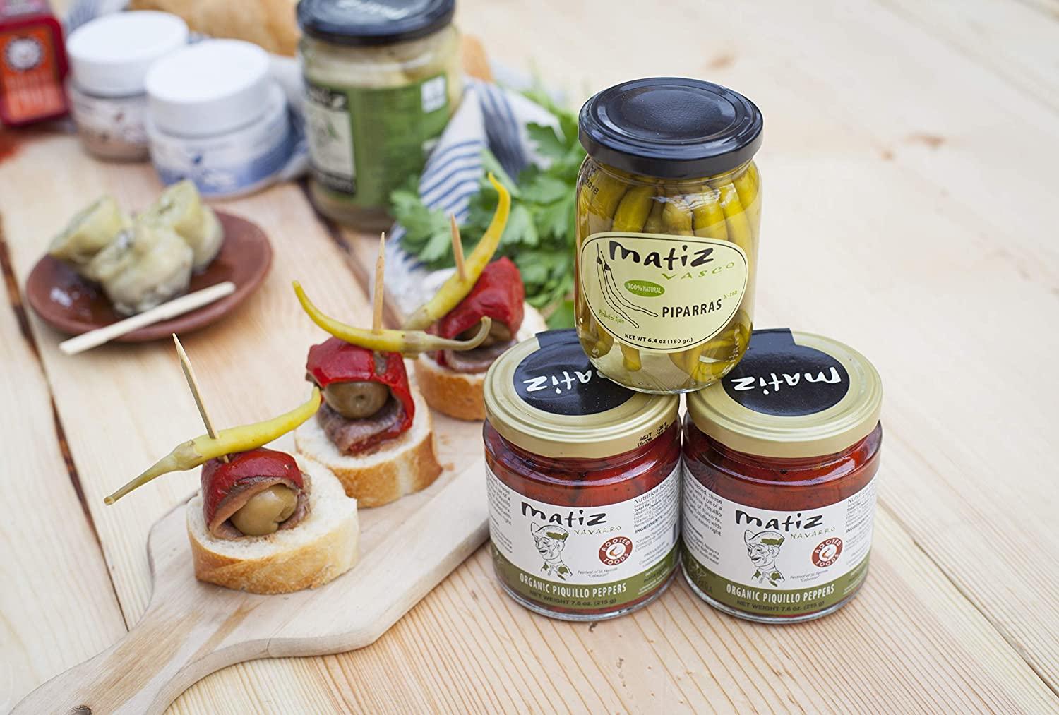 Matiz Piparras Basque Guindilla Peppers (6.4 oz.) - Authentic Spanish ...