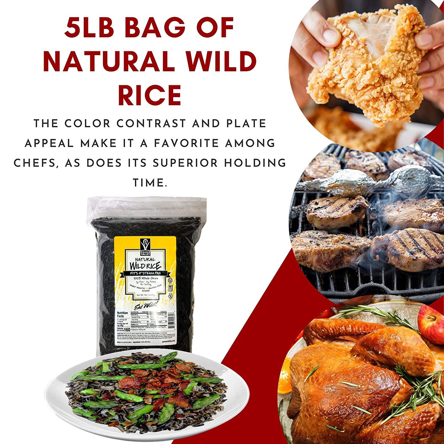 Goose Valley Natural Wild Rice - Family Reserve 5 lbs - High Fiber and ...