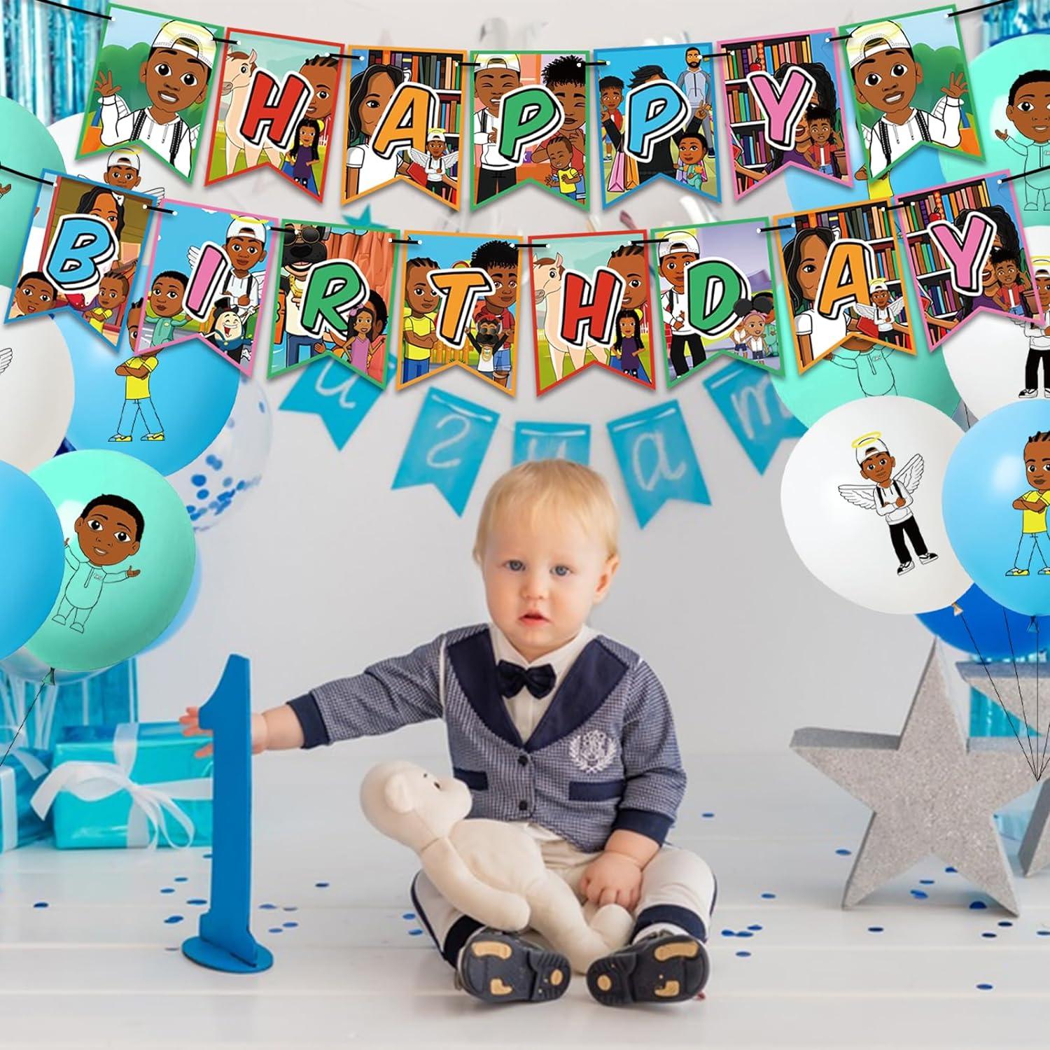 For Jools TV Cartoon Theme Birthday Party Pack: Banner Cake Topper ...