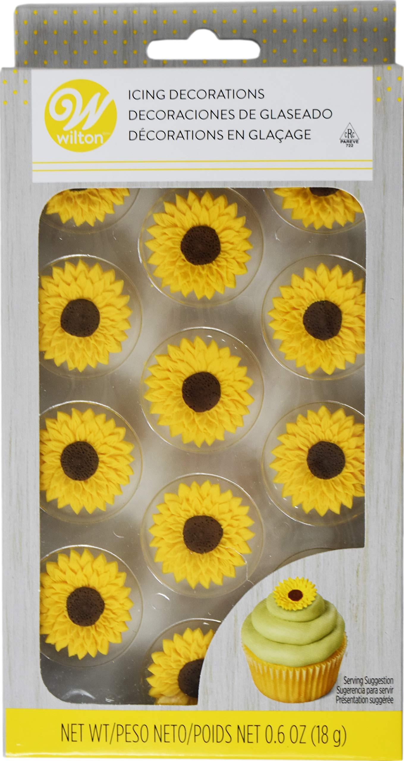 Shop Wilton Sunflower Icing Decorations Beautiful Cake Decor for Any ...