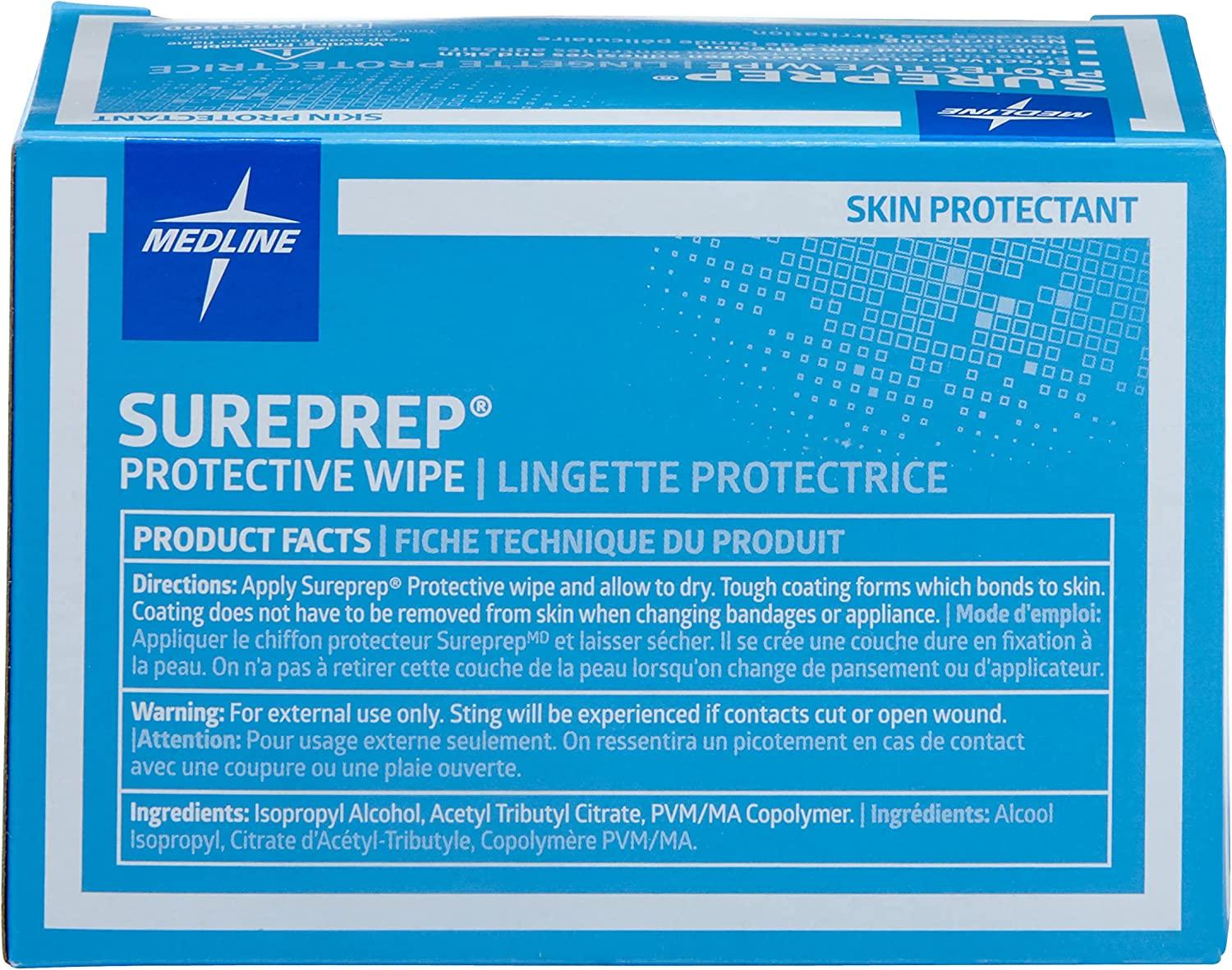 Medline Sureprep Skin Protectant Wipes 50 Count - Original Version ...