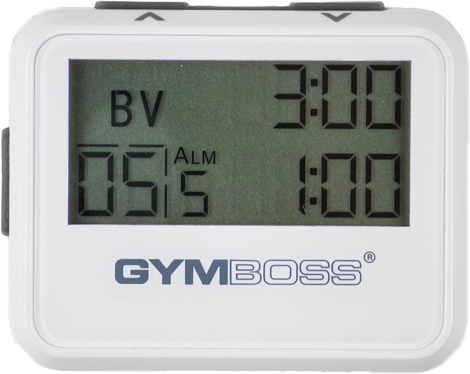 Gymboss Interval Timer & Stopwatch - White/Gray Gloss | Track Your ...