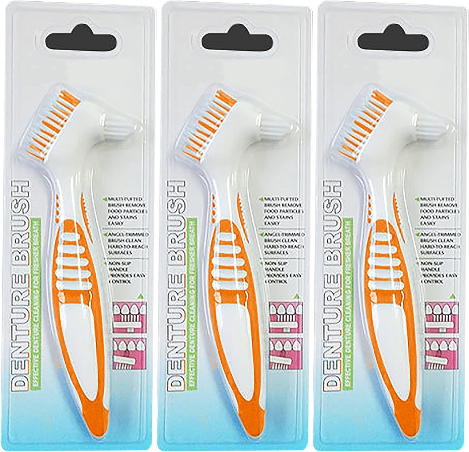 Denture Toothbrush Cleaning Brush Set - 6 Pieces Double Head Soft ...
