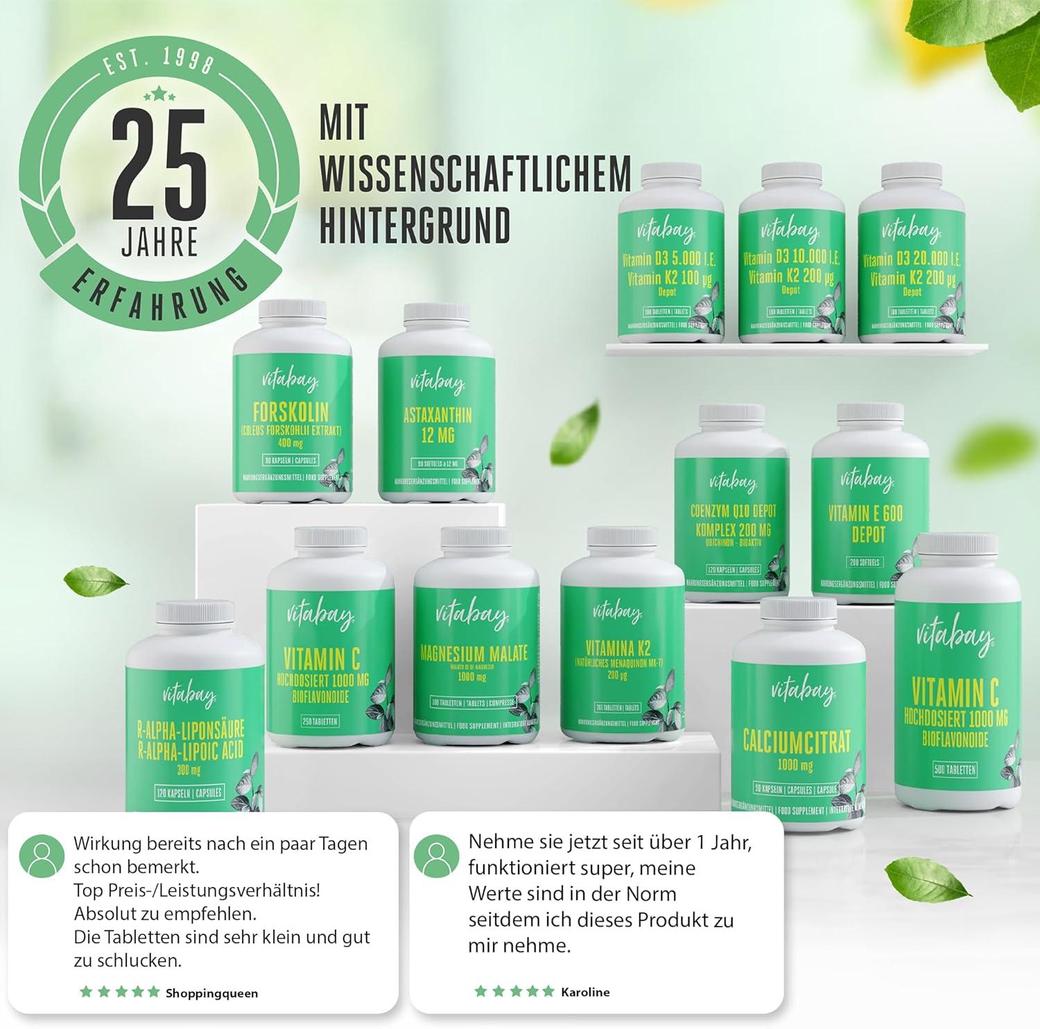 Vitabay Vitamin D3 Depot 5000 I.E. - 300 Vegan Tablets | High Dose ...