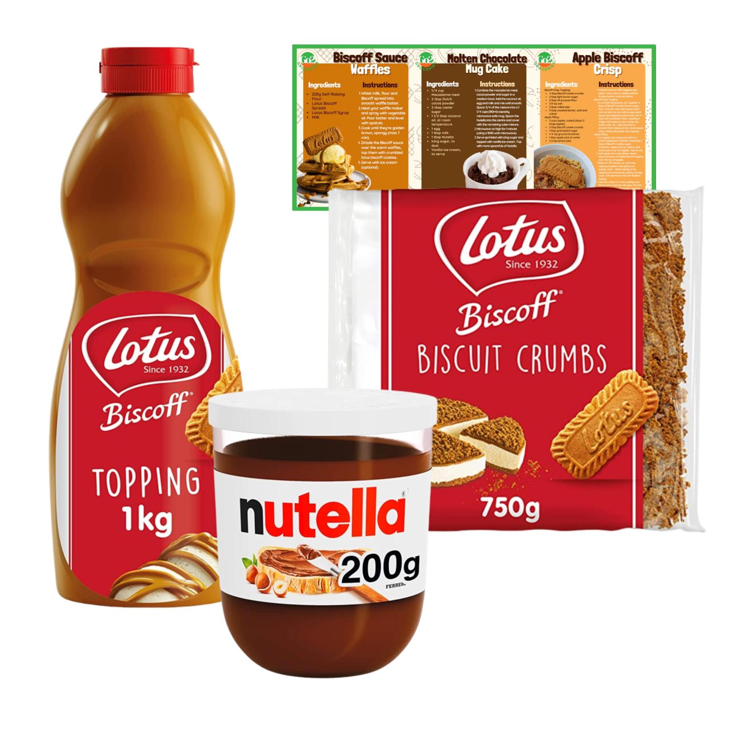 Dessert Bundle: Biscoff Topping Sauce (1kg), Biscuit Crumbs (750g ...