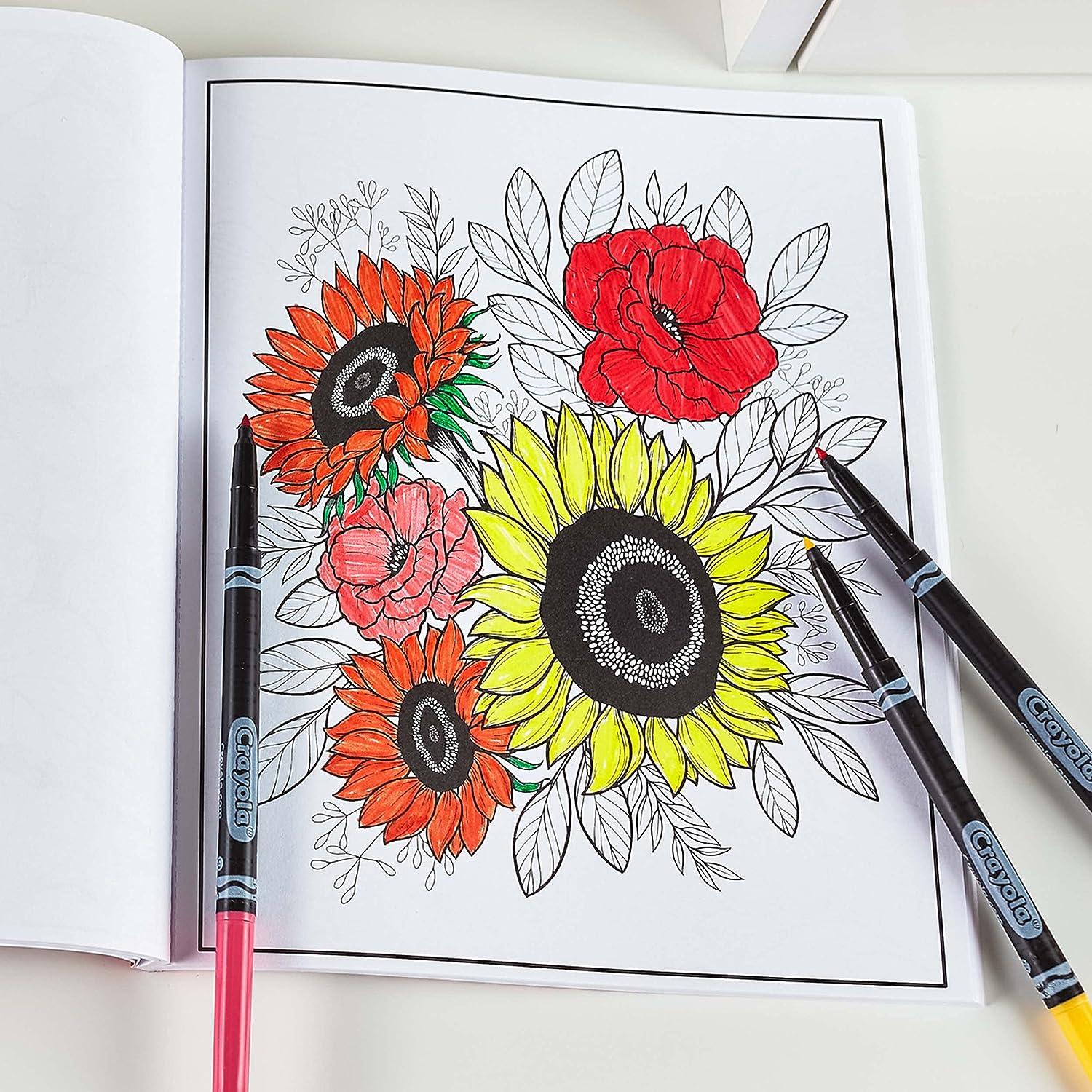 flower coloring book colored