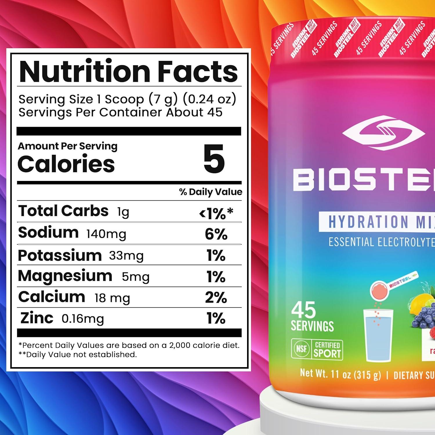 Buy BioSteel Sugar Free Electrolytes Powder Mix - 45 Servings Rainbow ...